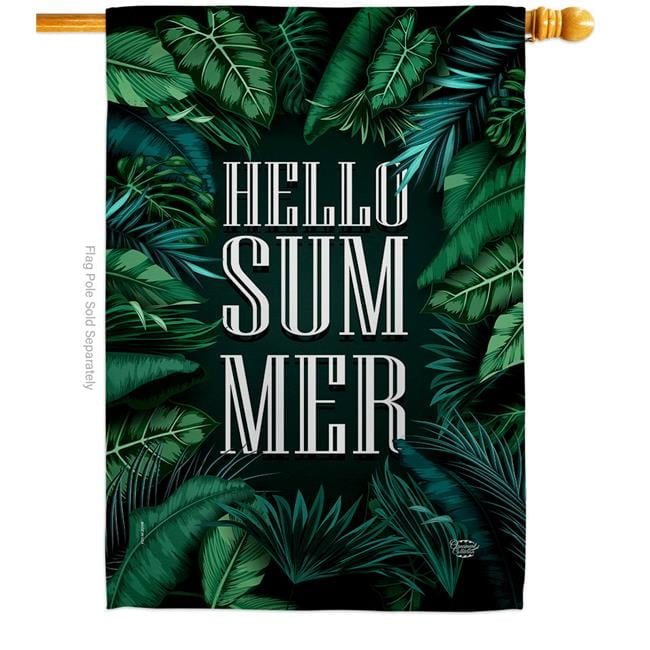 Hello Summer Summertime Fun & Sun 28 x 40 in. Double-Sided Decorative ...