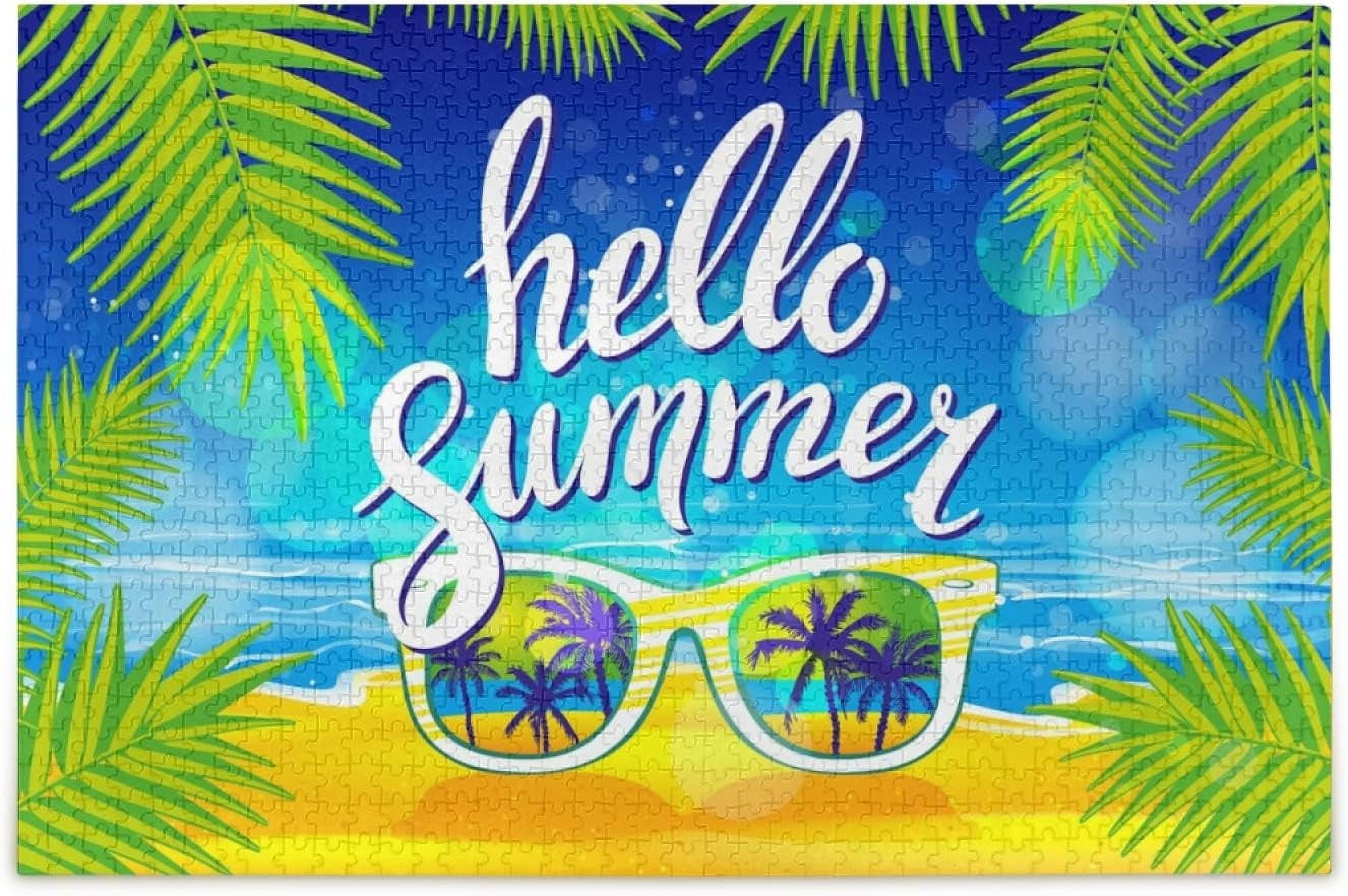 Hello Summer Sunglasses Palm Puzzle for Adults 500 Piece Puzzles Game ...