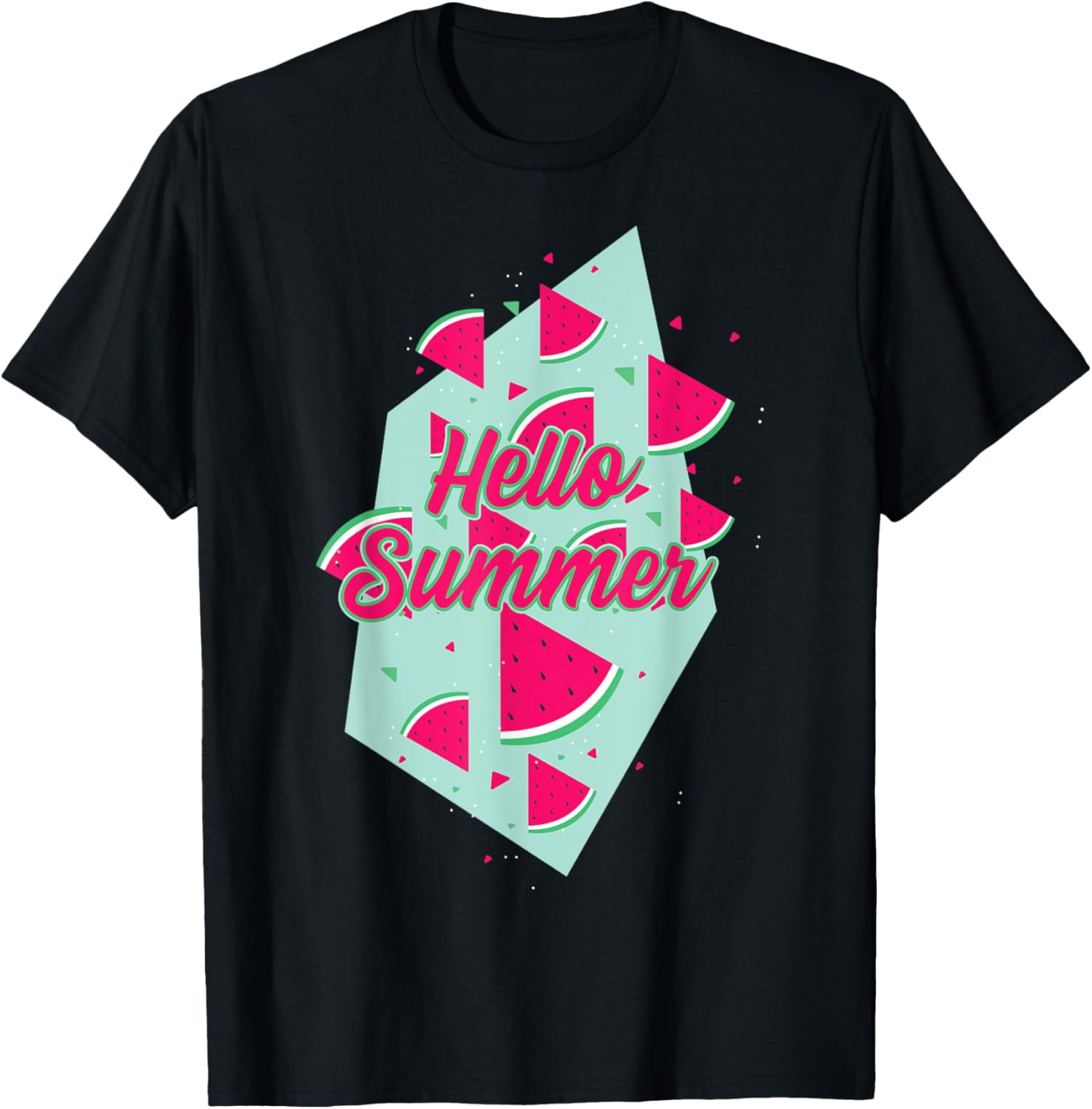 Hello Summer Vacation Beach Watermelon for Melon Lover T-Shirt ...