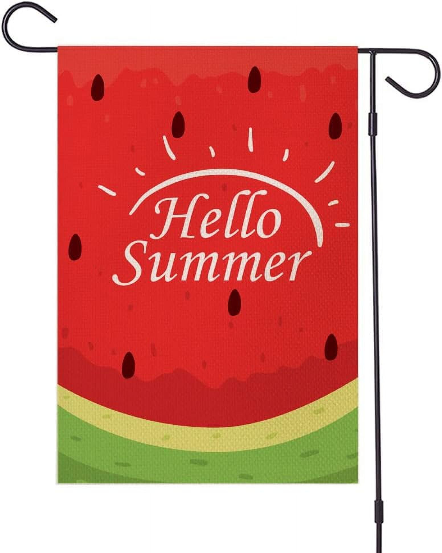 Hello Summer Watermelon Garden Flag Thick in Double Sided Fruit Small ...