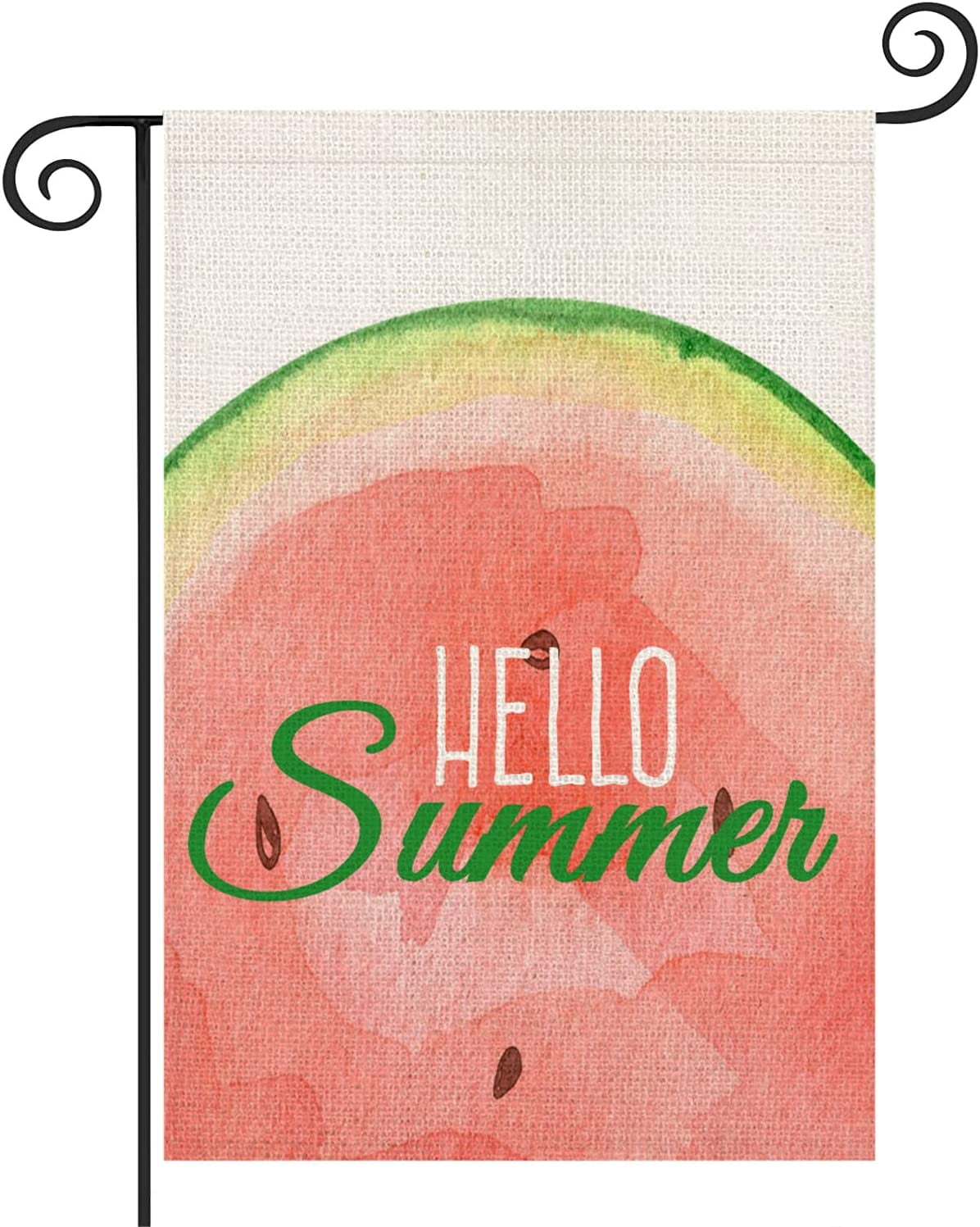 Hello Summer Watermelon Garden Flag Vertical Double Sided Watercolor ...