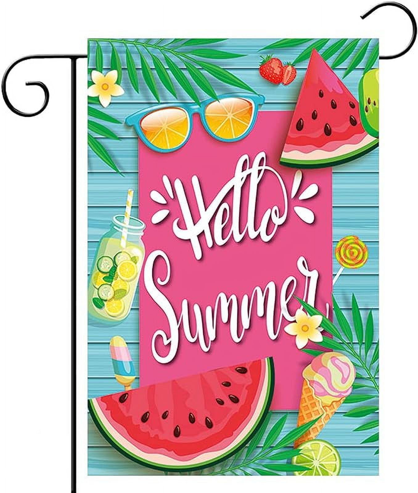 Hello Summer Watermelon Garden Flags for Outside 12x18 Double Sided ...