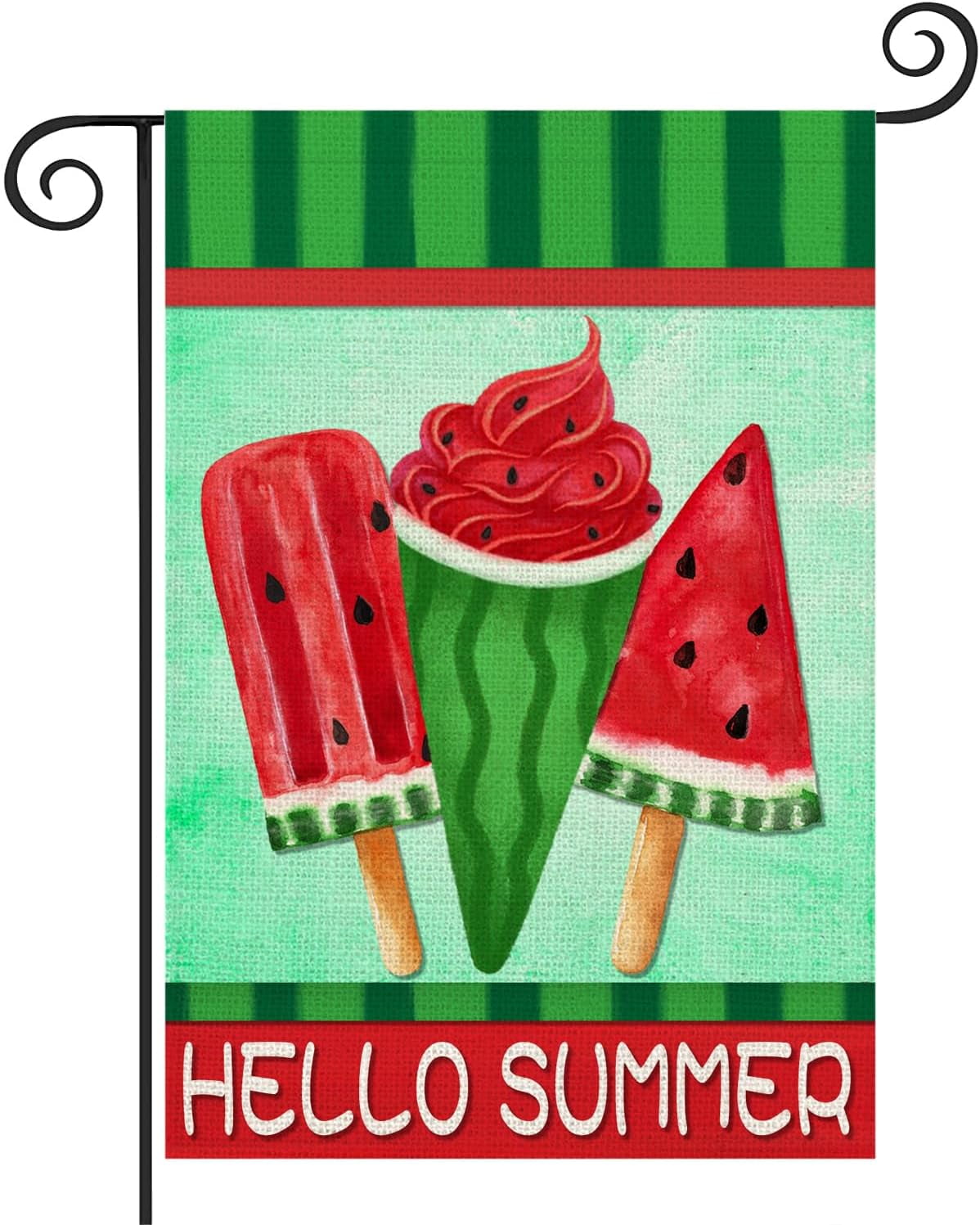 Hello Summer Watermelon Garden Flags for Outside Double Sided Summer ...