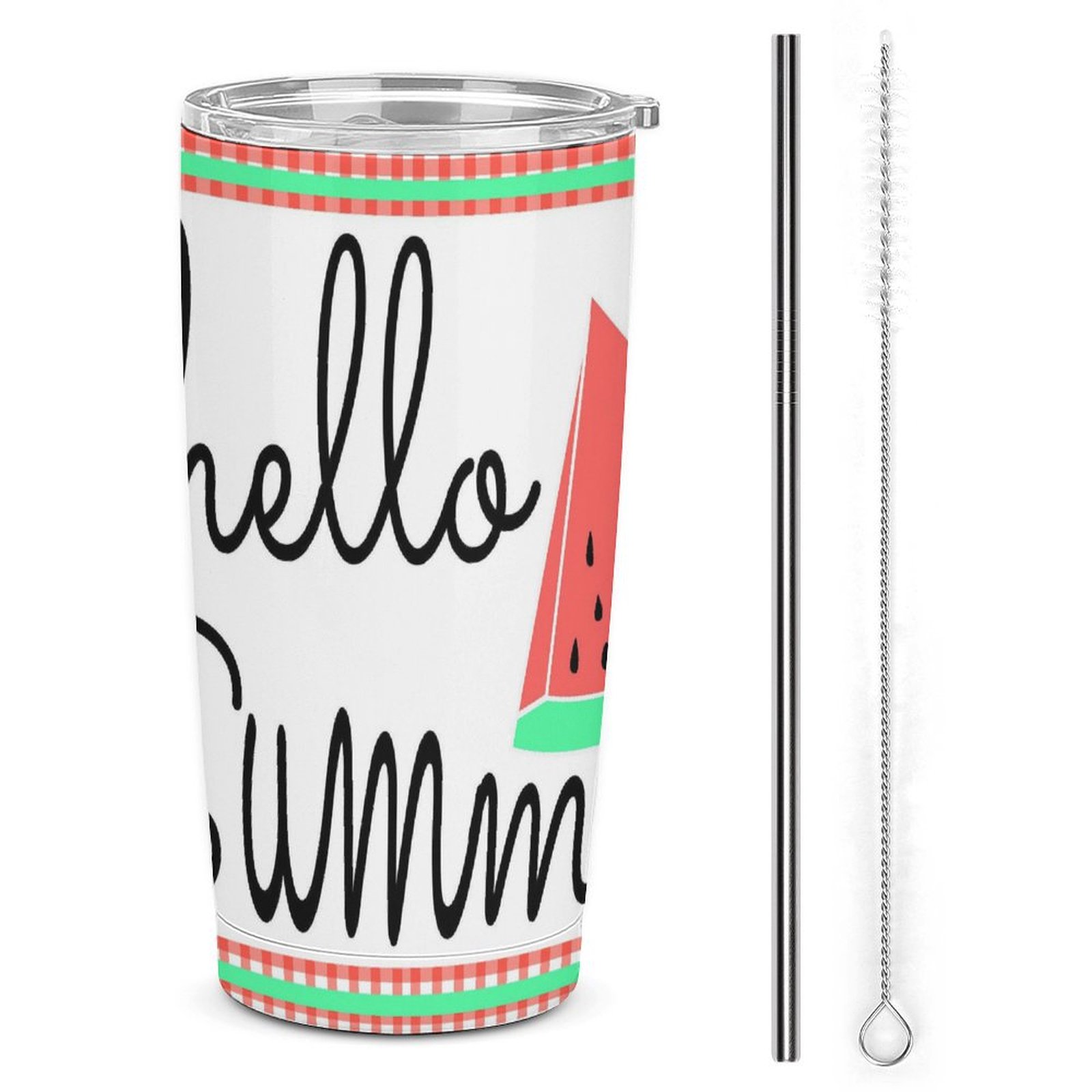 Hello Summer Watermelon Sign 20oz Tumbler with Straw,Insulated Leak ...
