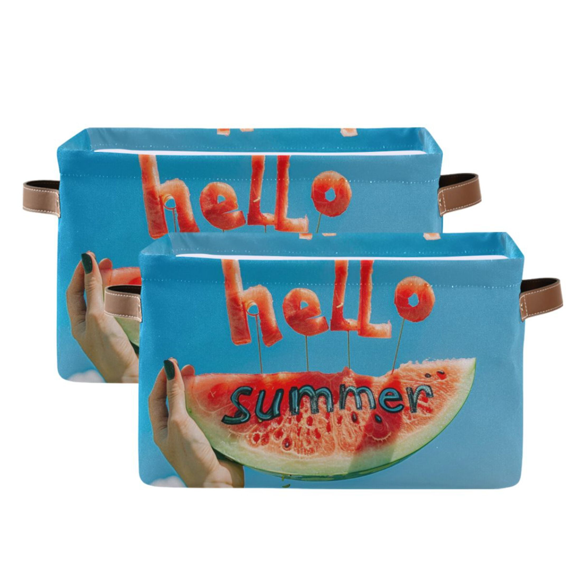Hello Summer Watermelon Storage Basket Large Bin Laundry Boxes Toys ...