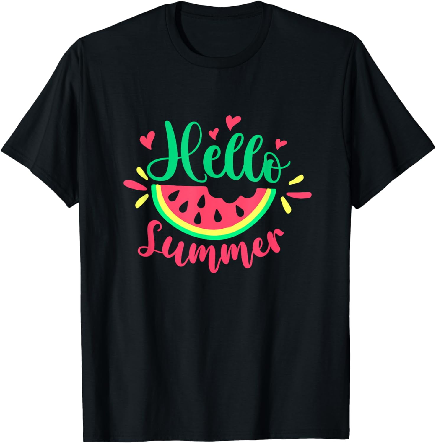 Hello Summer Watermelon Summertime Summer Vacation T-Shirt - Walmart.com