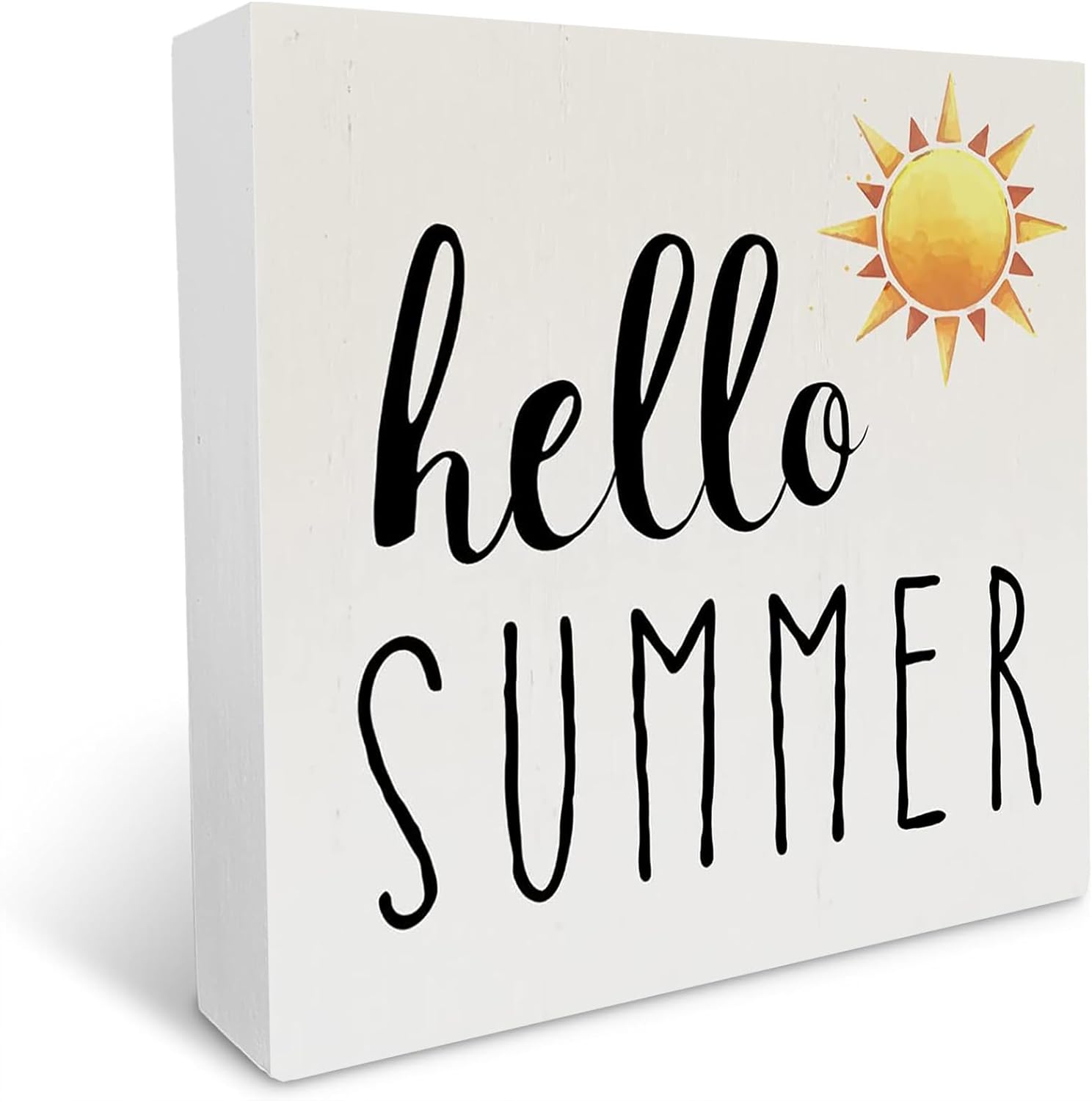 Hello Summer Wood Box Sign Rustic Summer Sun Wooden Box Sign Country ...