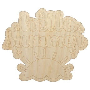 Hello Spring Wood Shape Unfinished Piece Cutout Craft DIY Projects - 6. ...