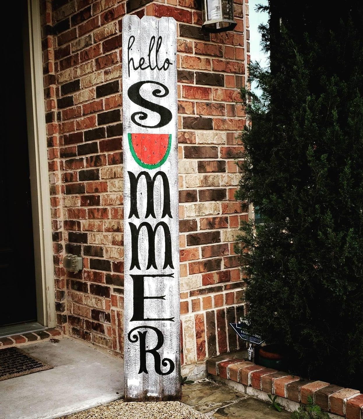 Hello Summer Wood Sign Welcome Sign Front Door Wood Sign Home Decor ...