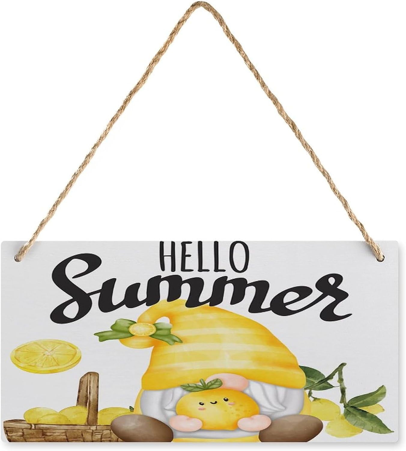 Hello Summer Wooden Sign Colorful Summer Rustic Hanging Wall Signs 12x6 ...