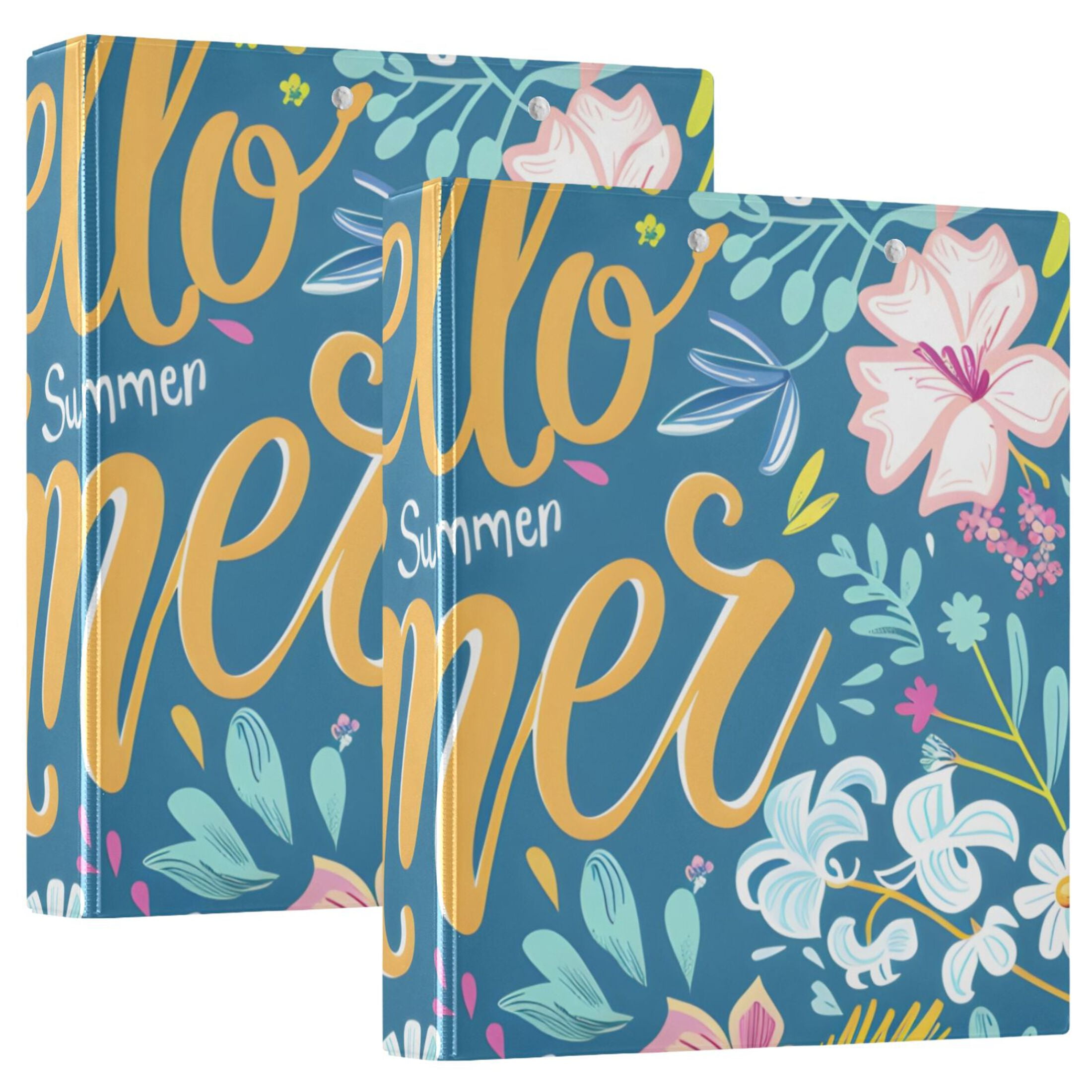 Hello Summer with Flowers 3 Ring Binders 1.5 inch Hardcover File ...