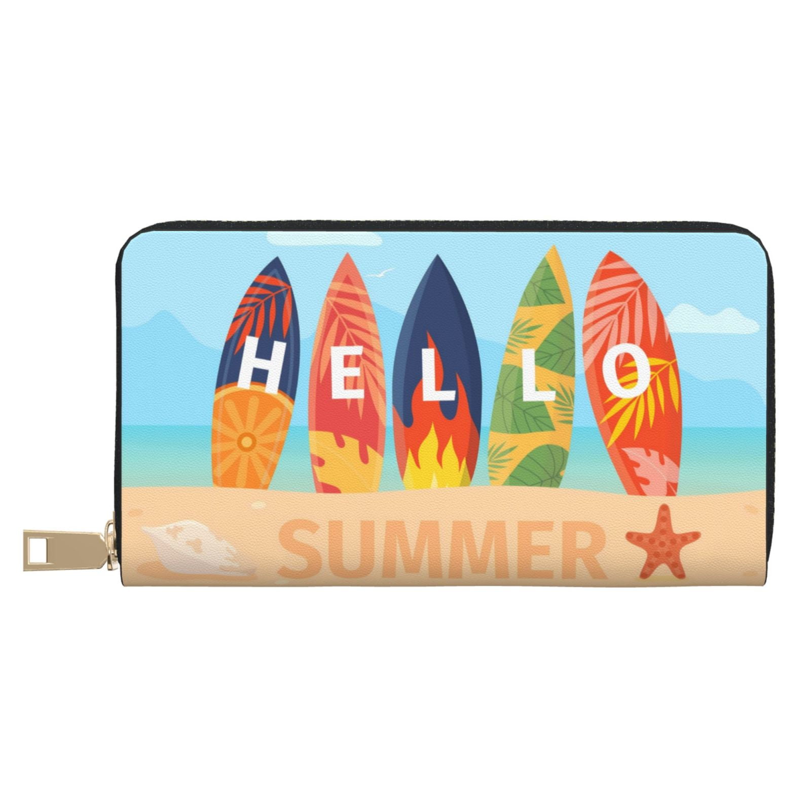 Hello Summer3 Wallet Women, Leather Bifold Multi Card Wallet, Women's ...