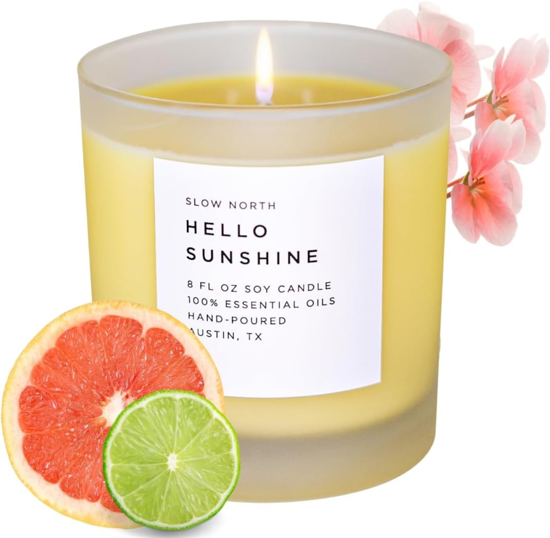 Hello Sunshine Candle - Essential Oils and 100% Pure Soy Wax Candle in ...