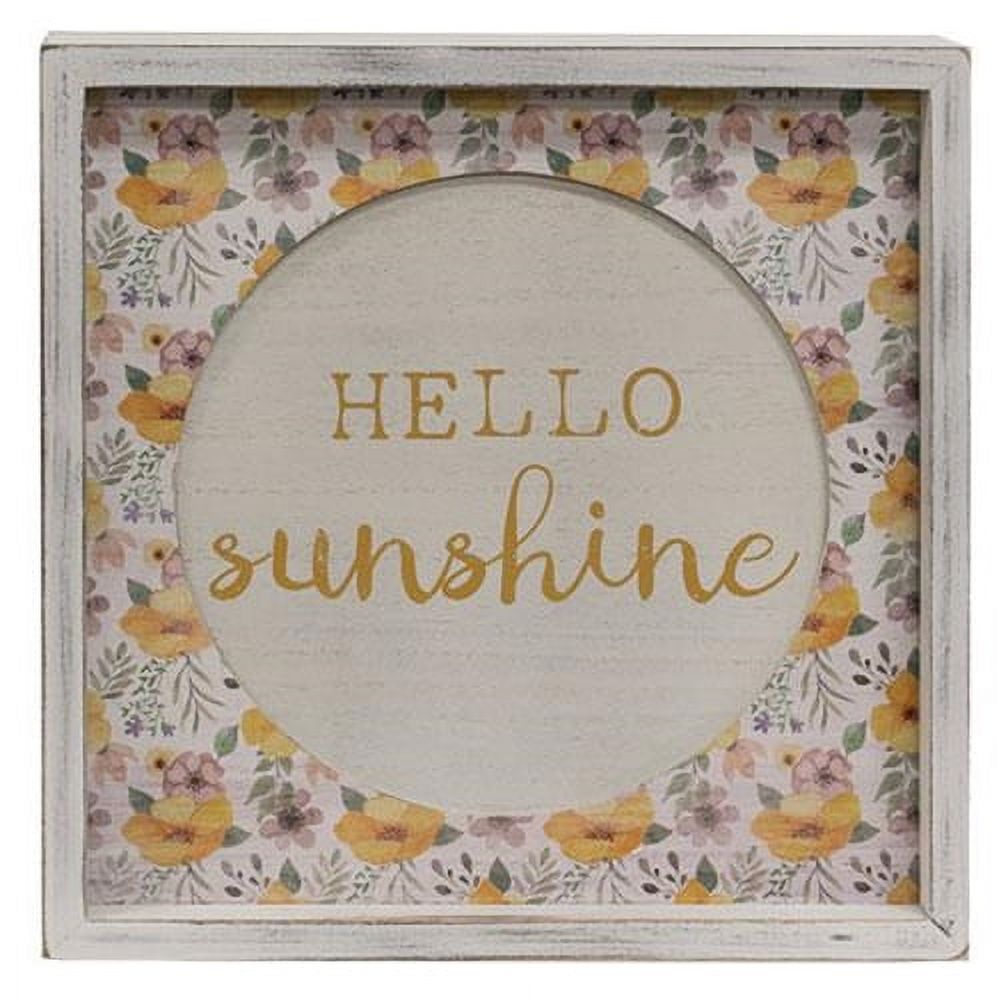 *Hello Sunshine Cutout Floral Inset Box Sign - Walmart.com