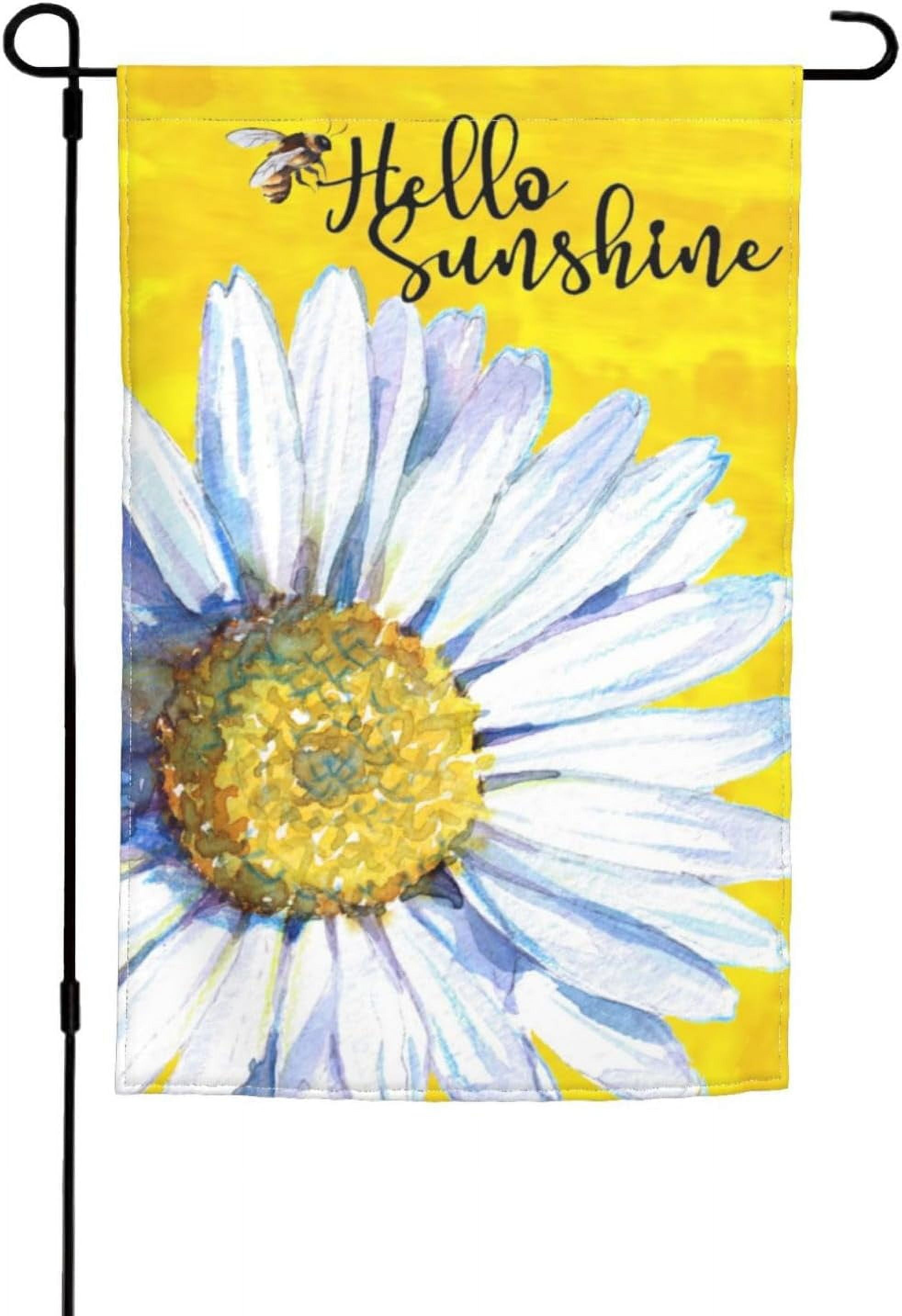 Hello Sunshine Daisy Summer Garden Flag Double Sided Vertical ...