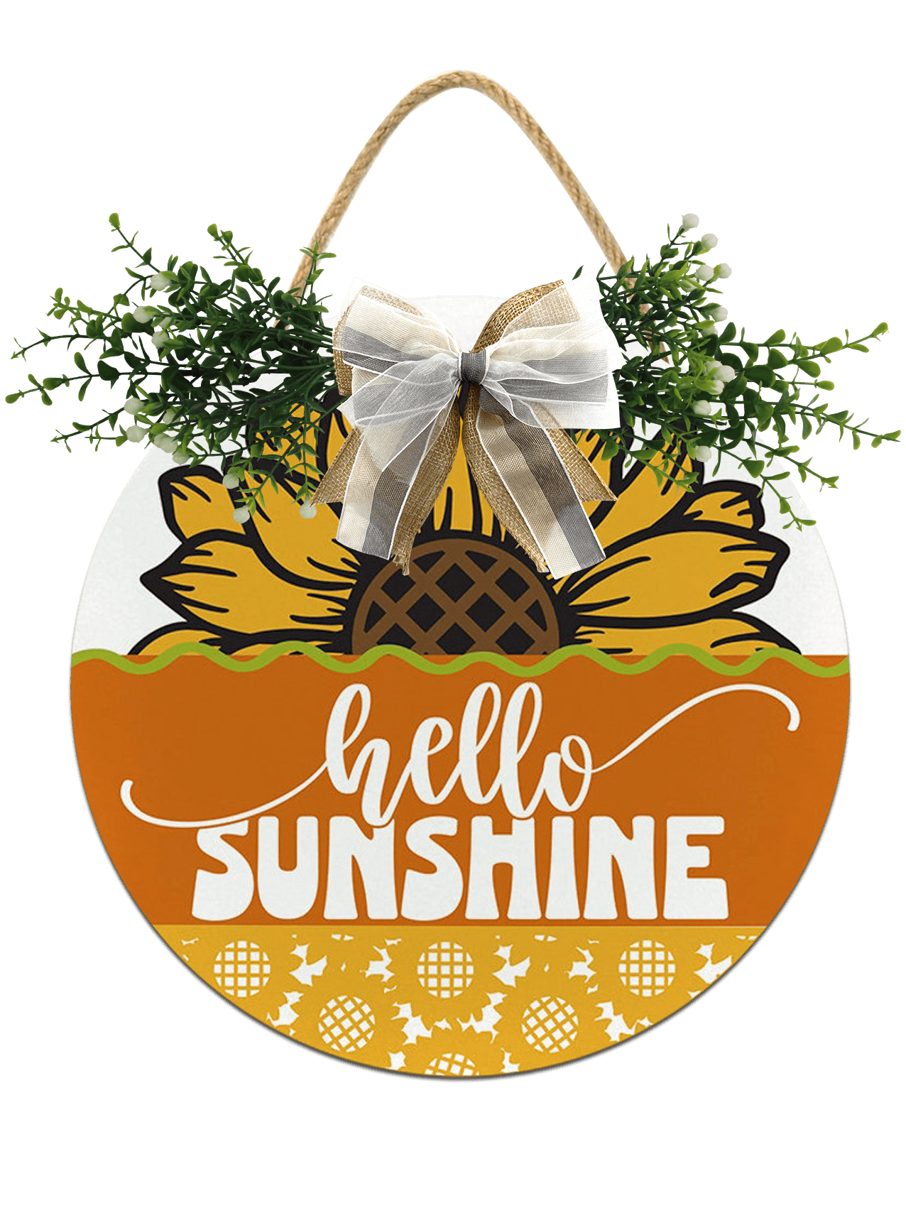 Hello Sunshine Front Door Sign Funny Wreaths Hanging Wooden Plaque ...
