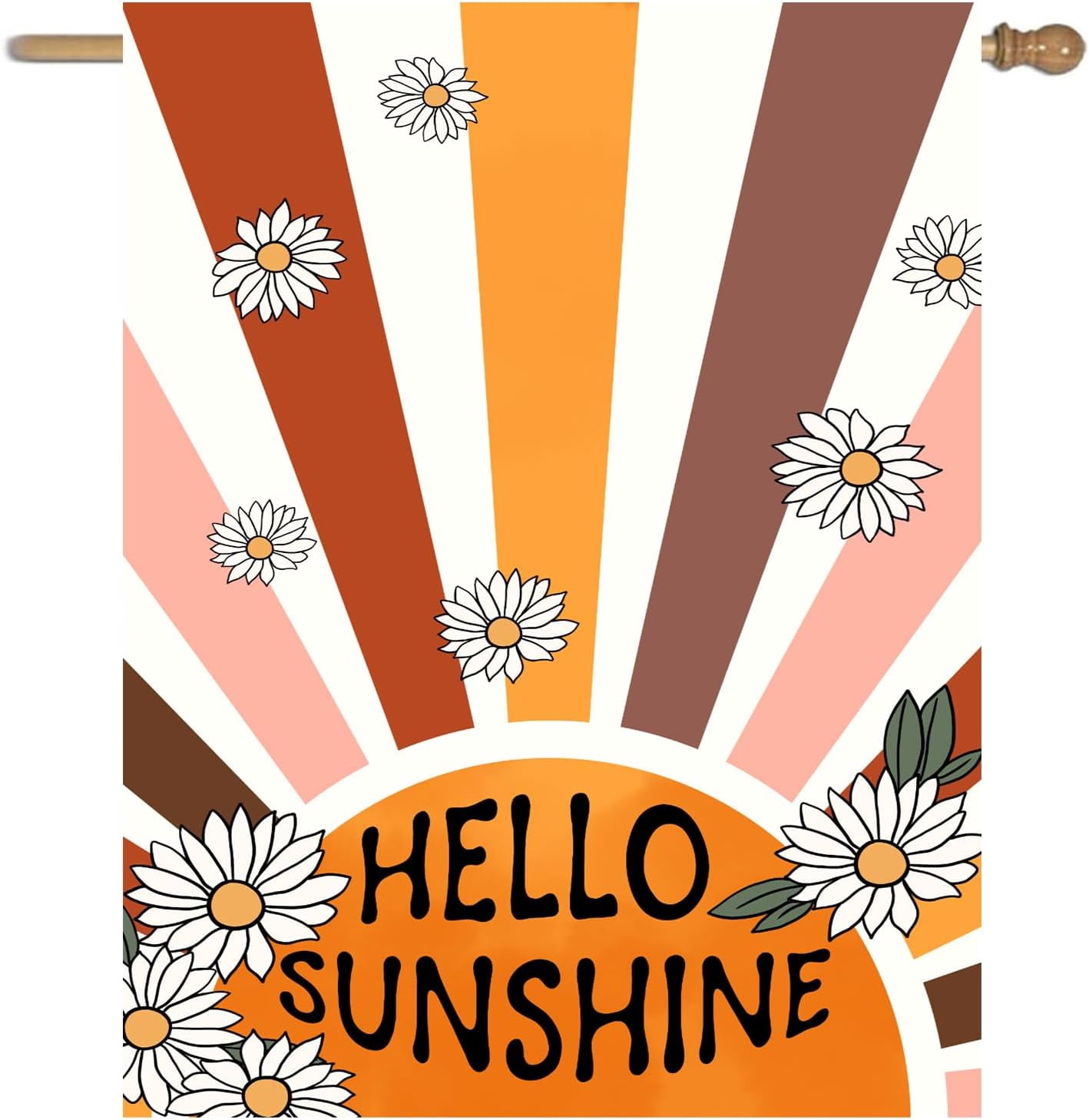 Hello Sunshine Garden Flag Boho Hippie Sun Flag Summer House Flags ...