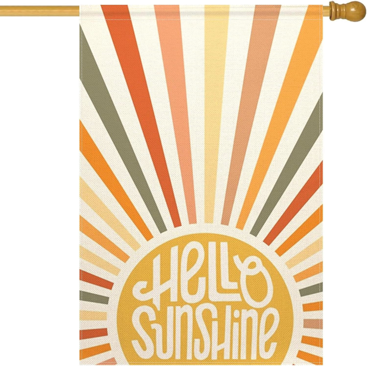 Hello Sunshine Garden Flag Boho Rainbow Sun 70s Groovy Garden Flag ...