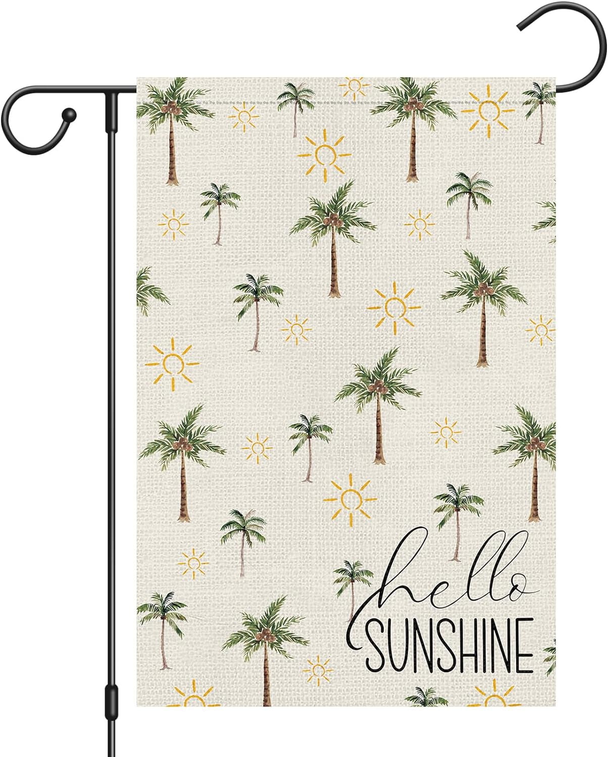 Hello Sunshine Garden Flag Spring Summer Coconut Palm Tree Garden Flags ...