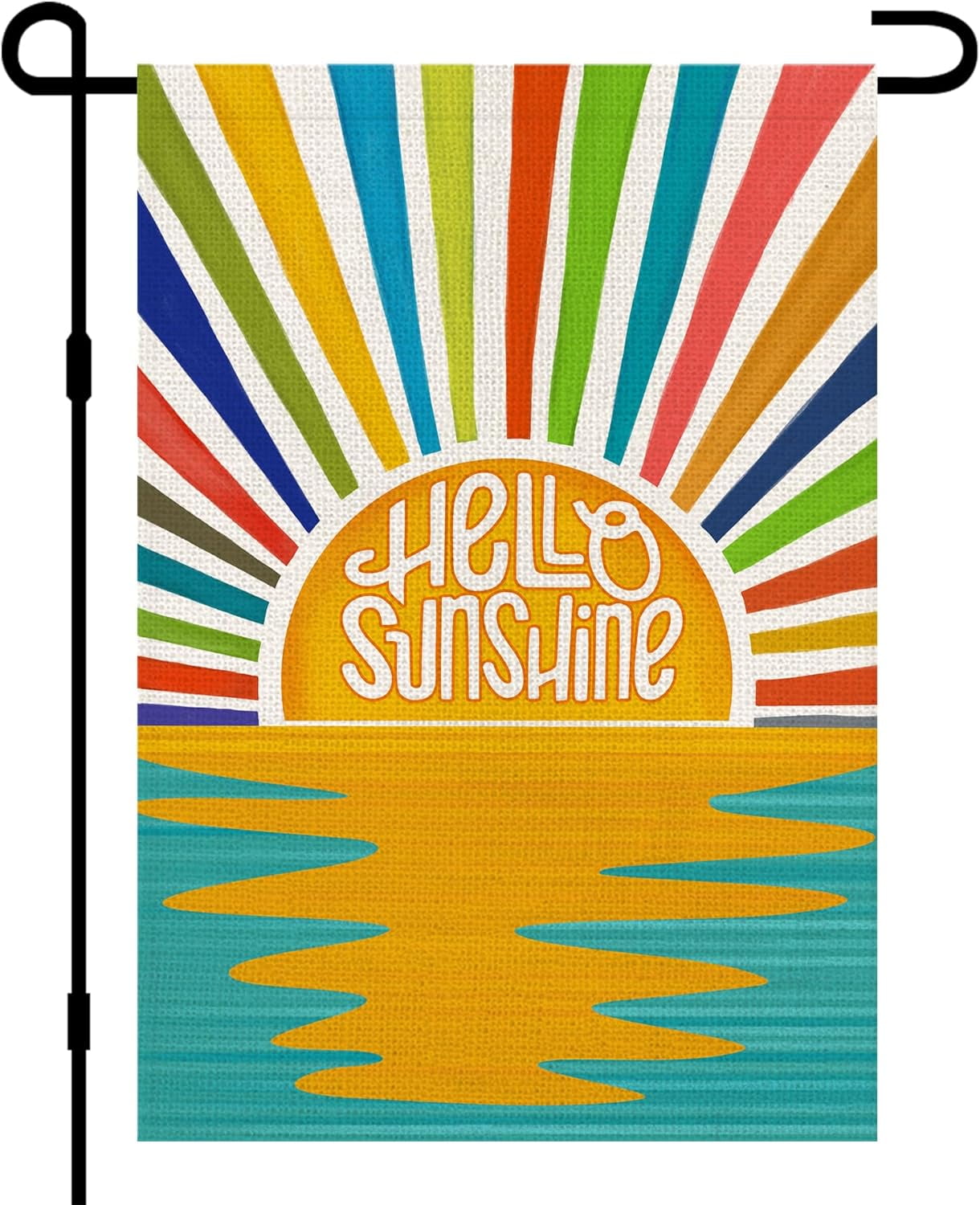 Hello Sunshine Garden Flag Summer 12x18 inch Double Sided Burlap ...