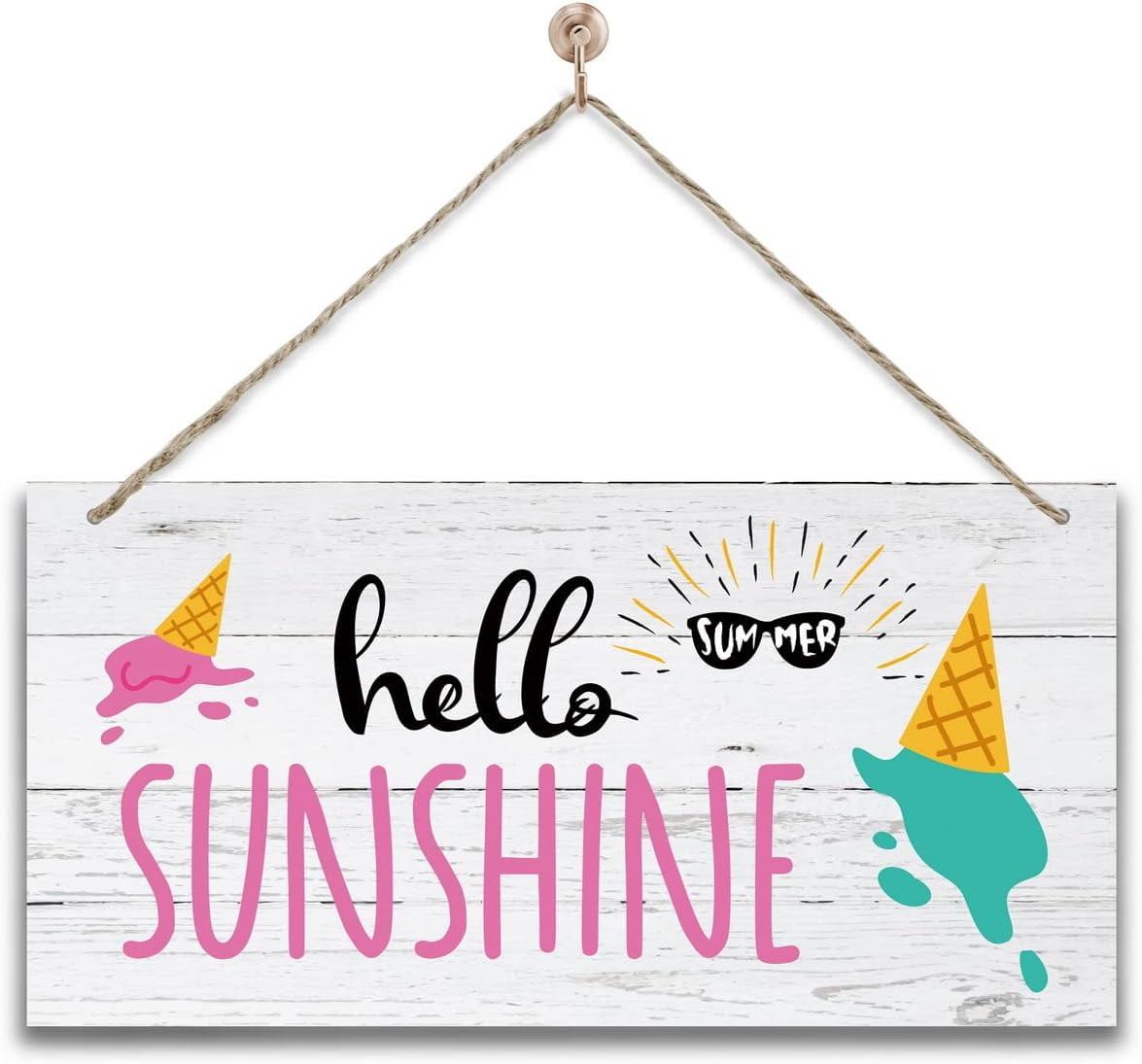 Hello Sunshine Lemon Wood Wall Sign, Hanging Wood Sign Home Décor, Ice ...