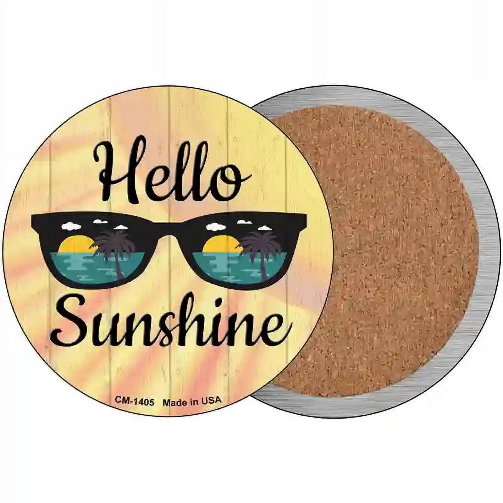 Hello Sunshine Novelty Circle Coaster Set of 4 3.5" Coaster (Sets of 4) (CC) - Walmart.com