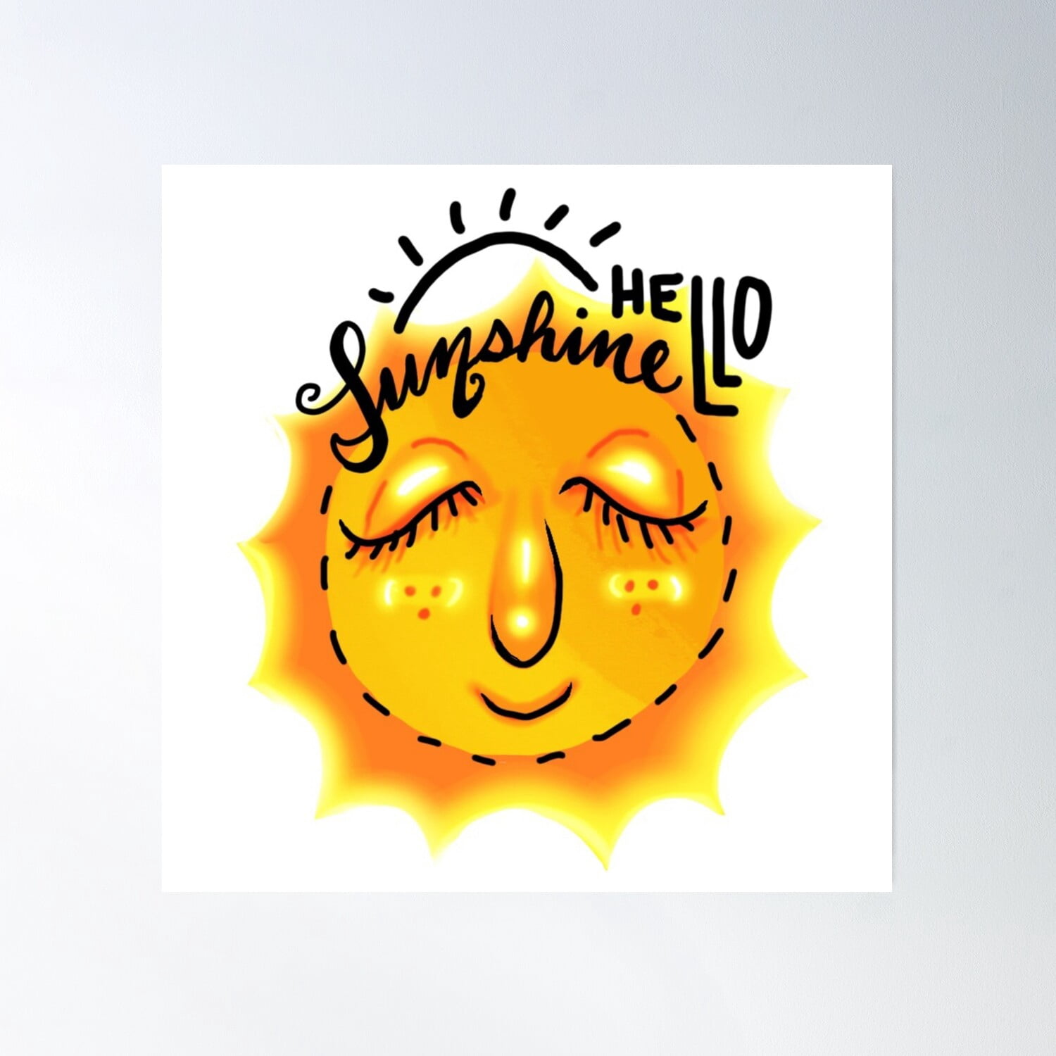 Hello Sunshine Poster Wall Art, Modern Wall Decor, 30x30 UNFRAMED ...