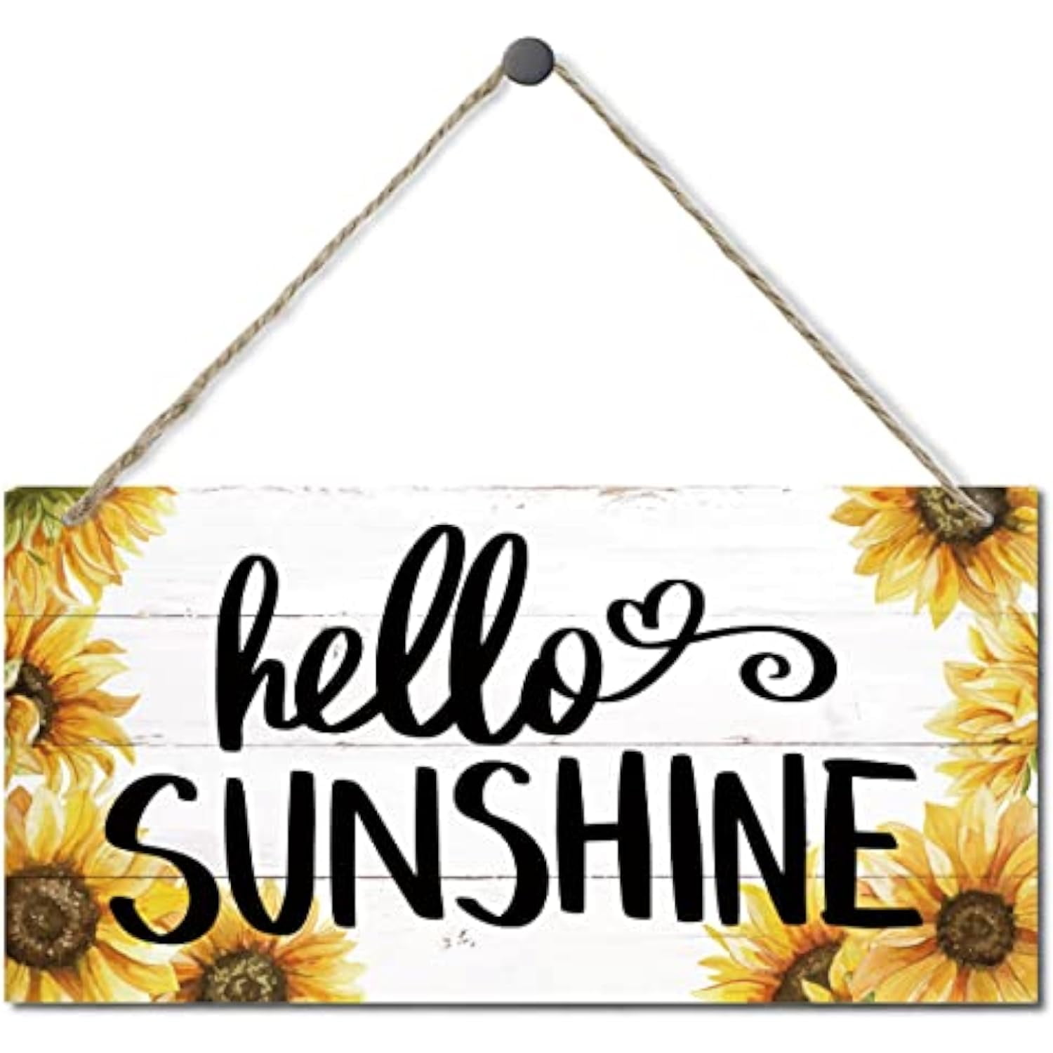 Hello Sunshine Sign Decor, Hanging Wood Sign Home Decorative unflower ...
