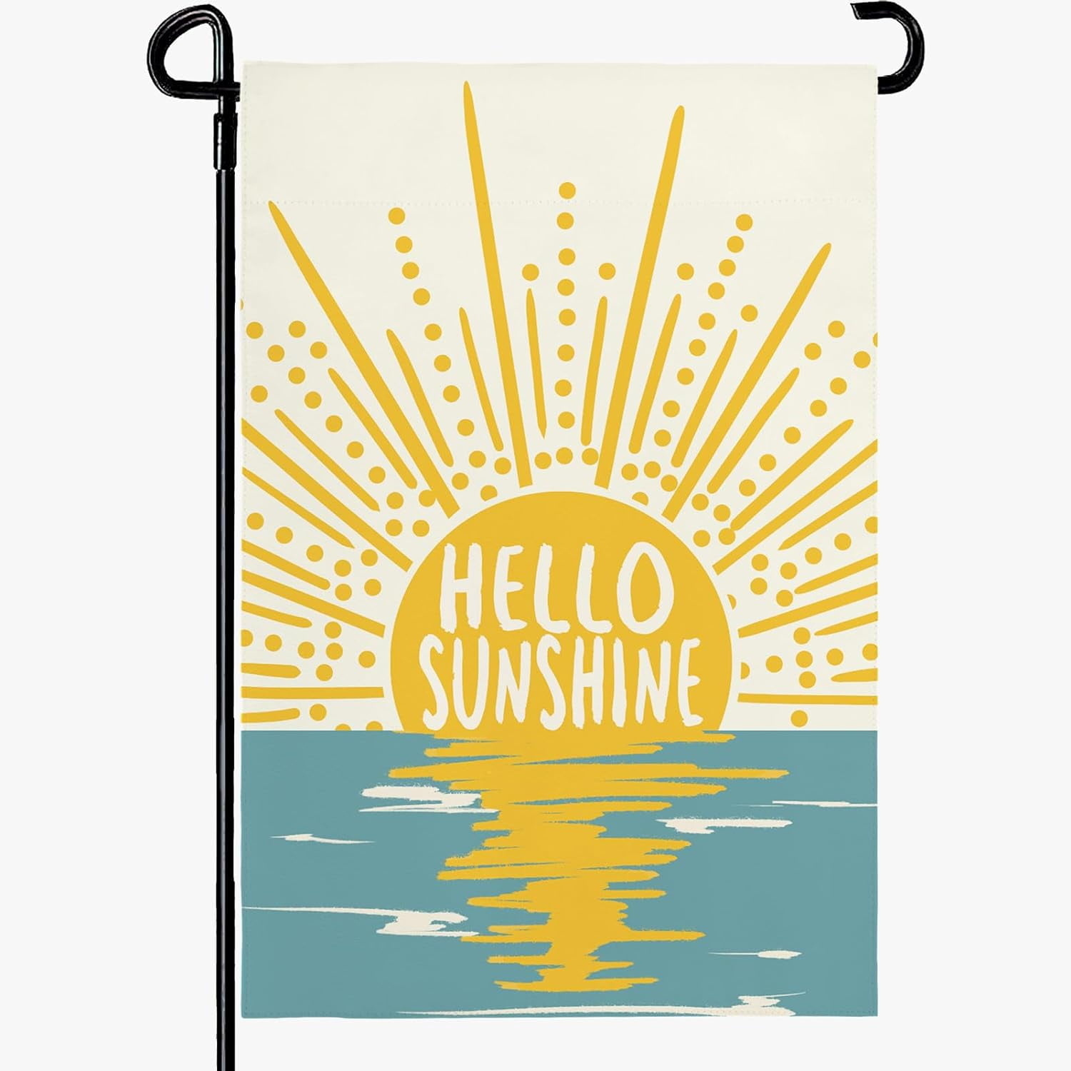 Hello Sunshine Summer Garden Flag Boho Sunset Over Sea Yard Flags ...