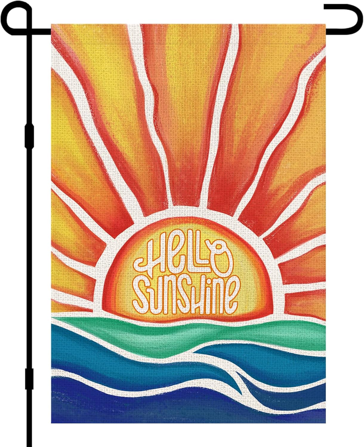 Hello Sunshine Summer Garden Flag Burlap 28x40 inch Double Sided ...