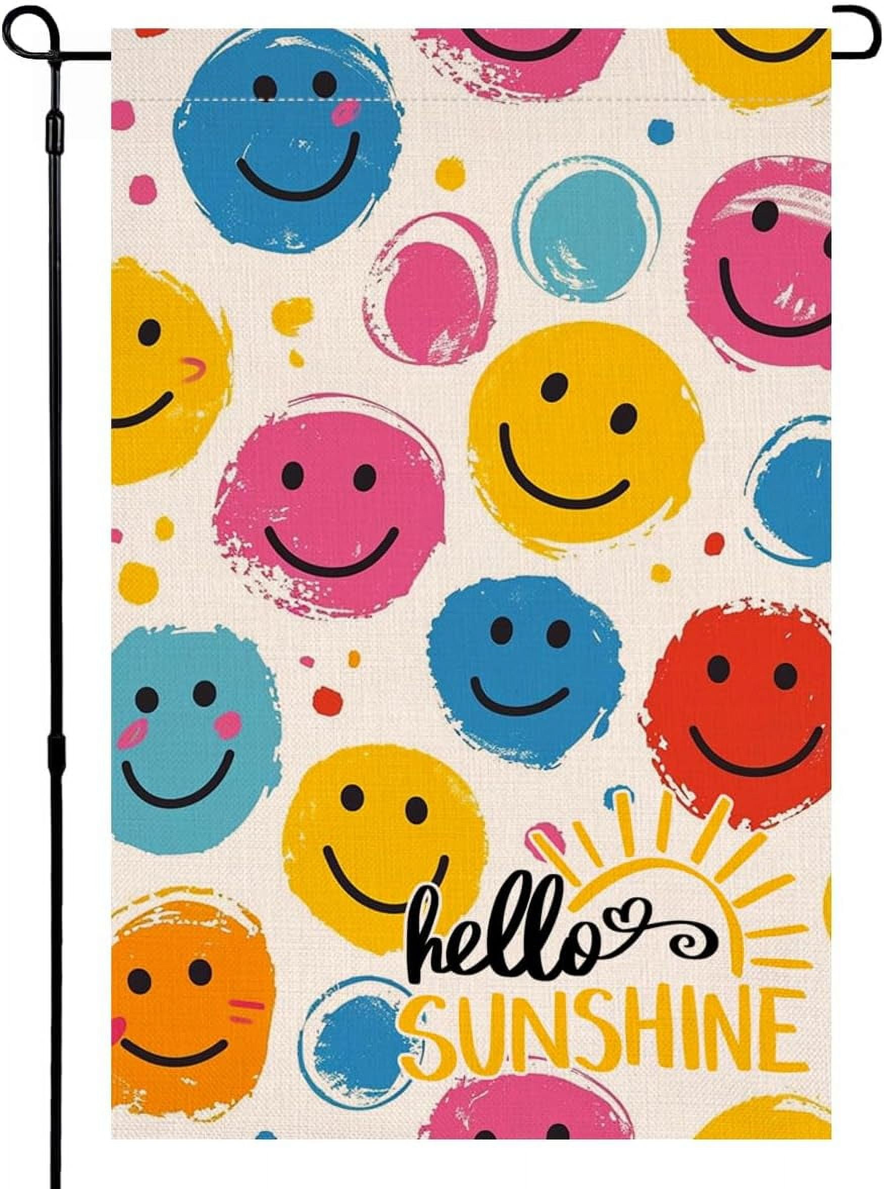 Hello Sunshine Summer Garden Flag Vertical Double Sided Colorful Sun ...
