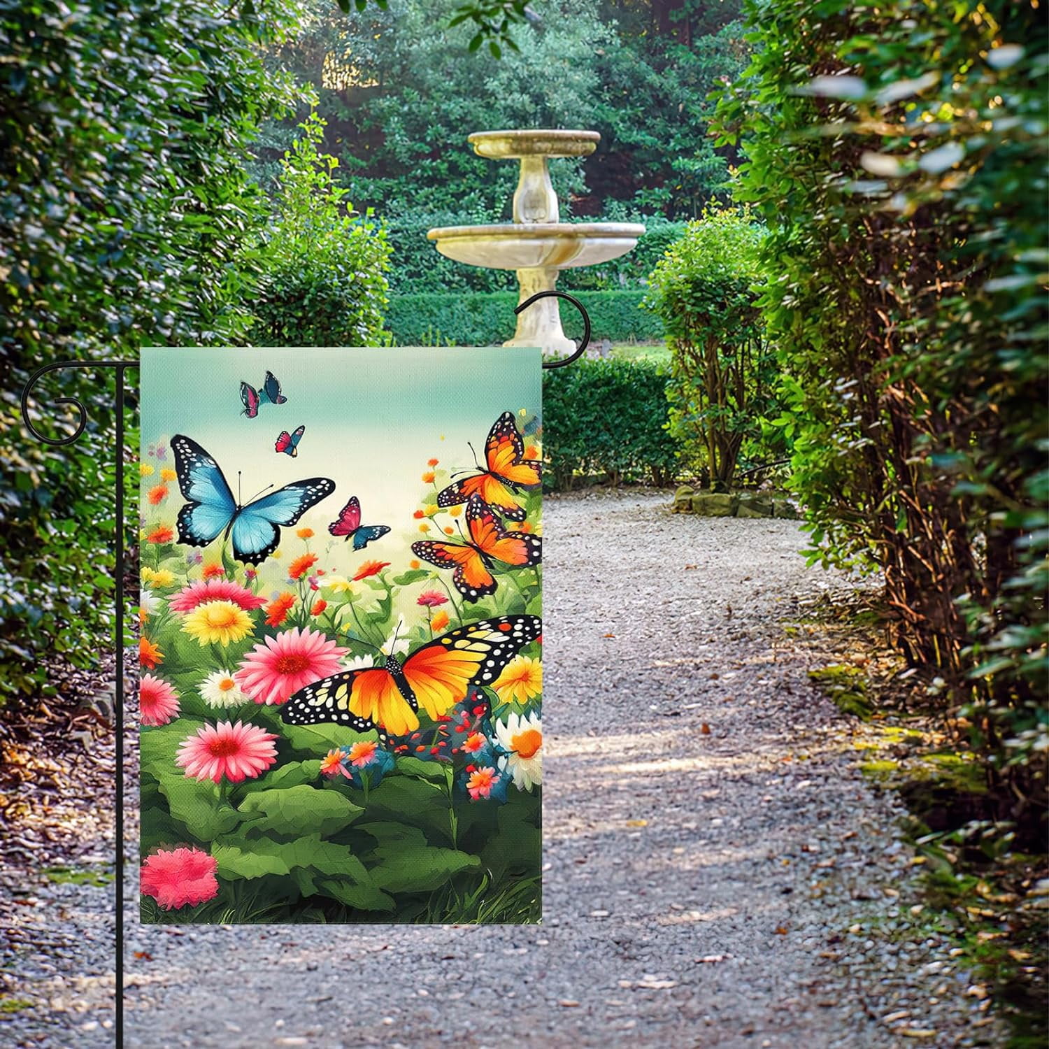 Hello Sunshine Sunflower Bee Garden Flag, Yard Flags for Outside Double ...