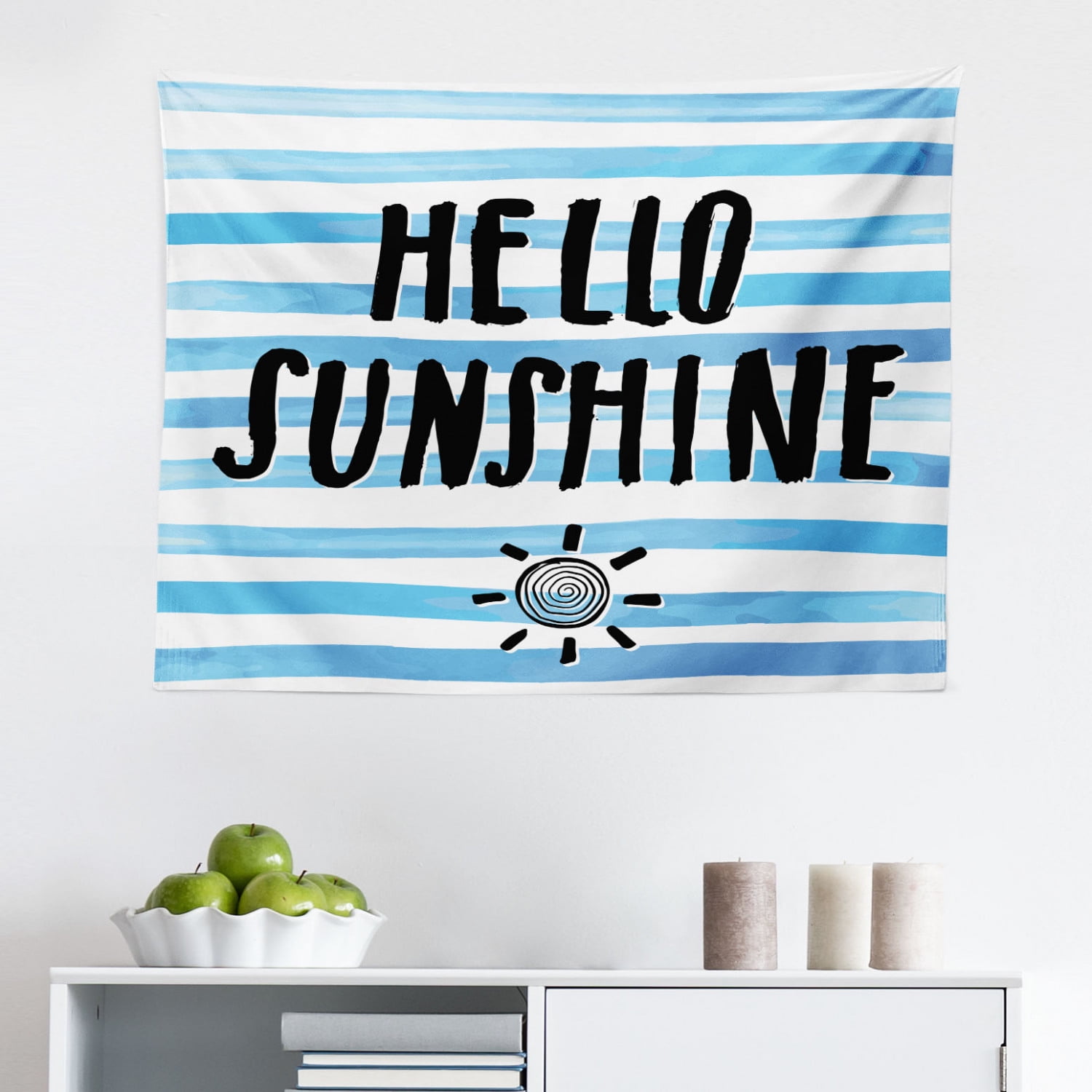 Hello Sunshine Tapestry, Colorful Composition with Hello Sunshine Words ...