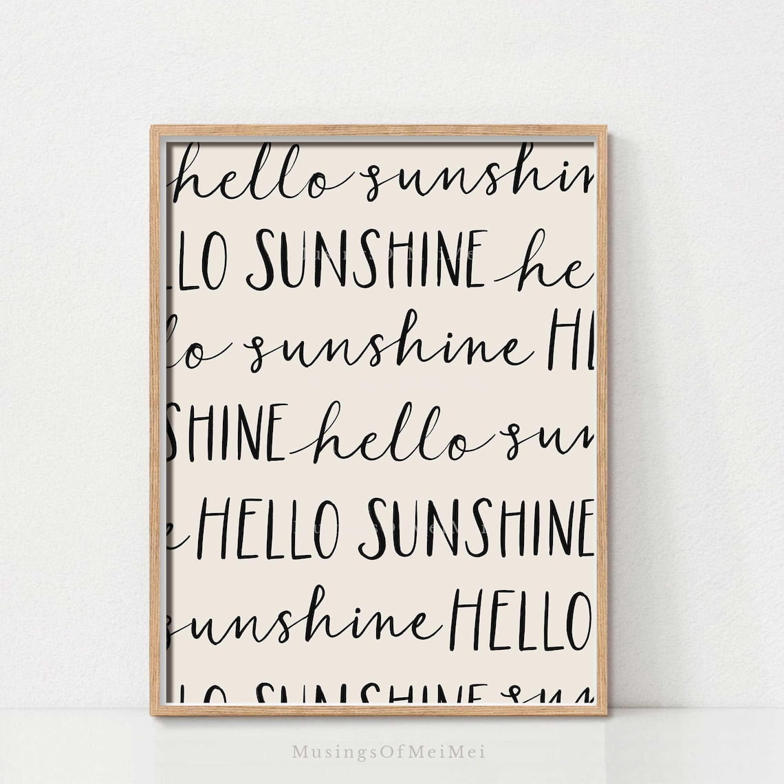 Hello Sunshine Wall Art Poster Nursery Room Decor Modern Lettered ...