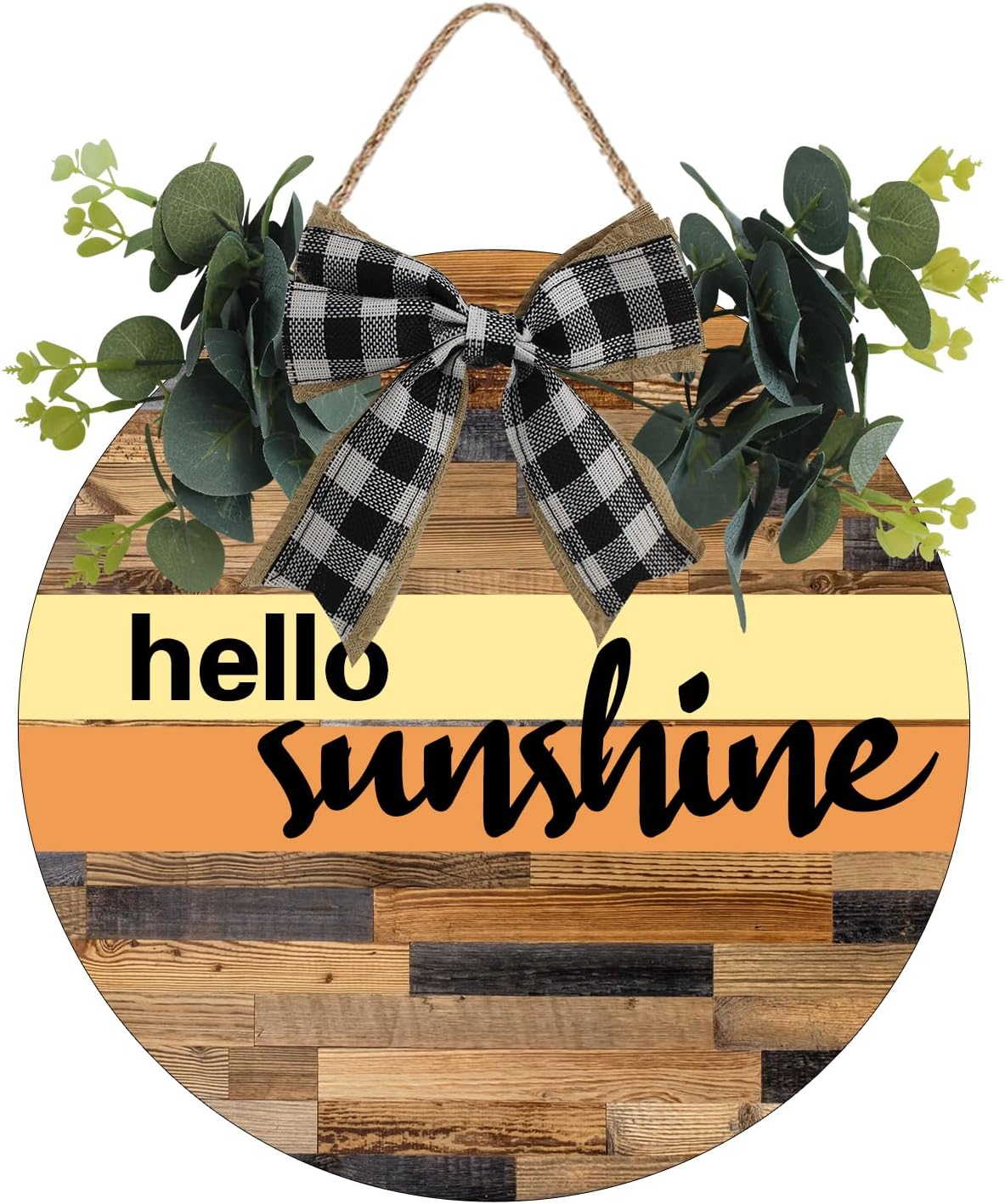 Hello Sunshine Wooden Hanging Sign Summer Welcome Sign Front Door Decor ...