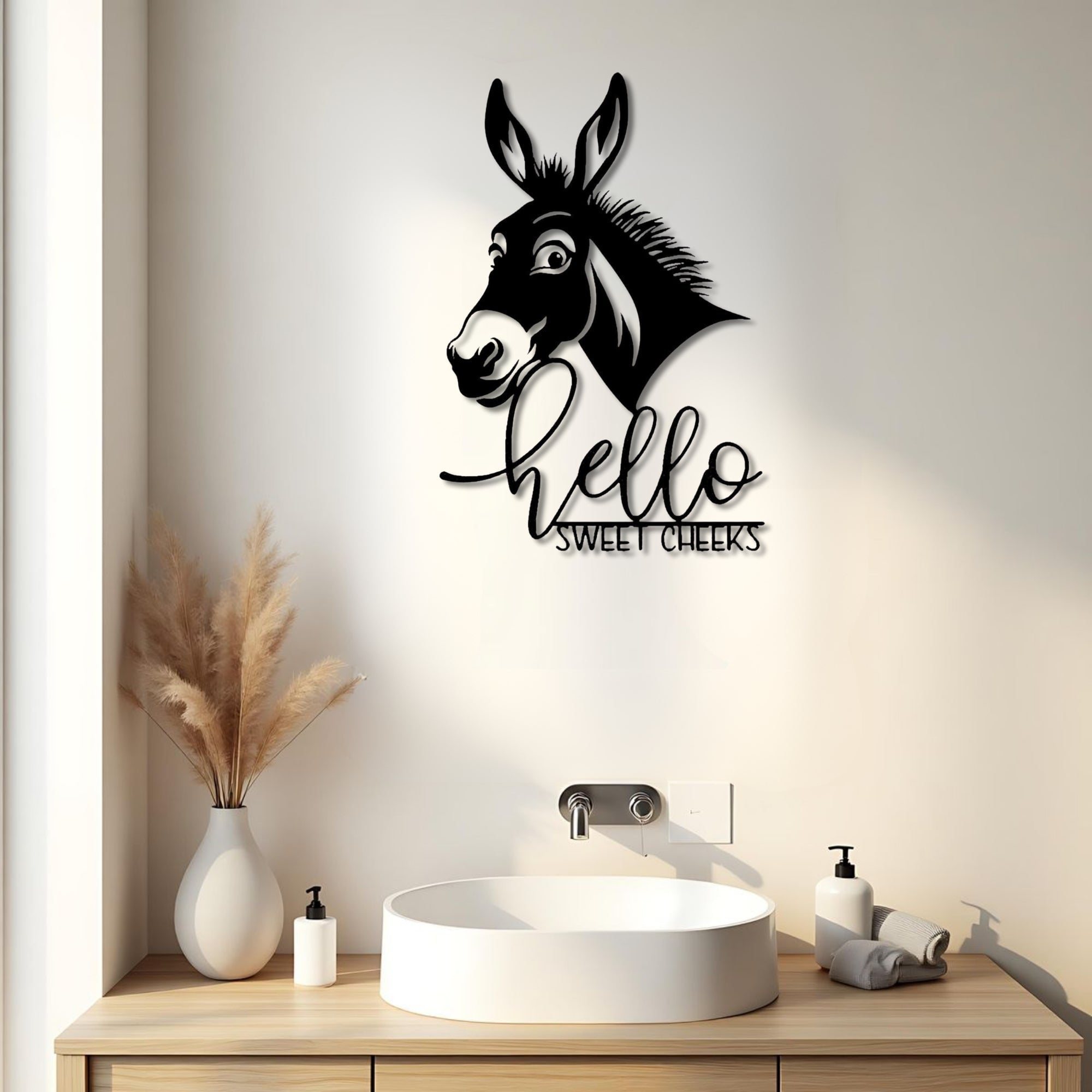 Hello Sweet Cheeks Bathroom Metal Wall Art - Walmart.com