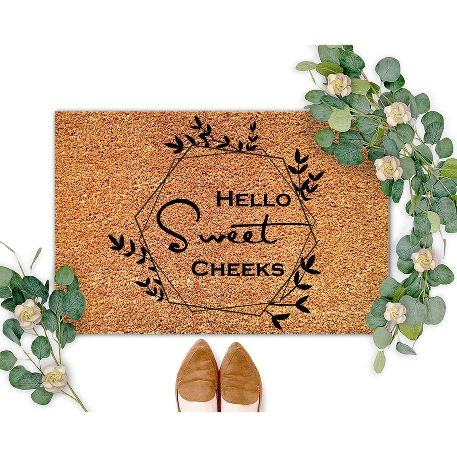 Hello Sweet Cheeks Coir Doormat Literary Quote Rug Funny Thick Durable ...