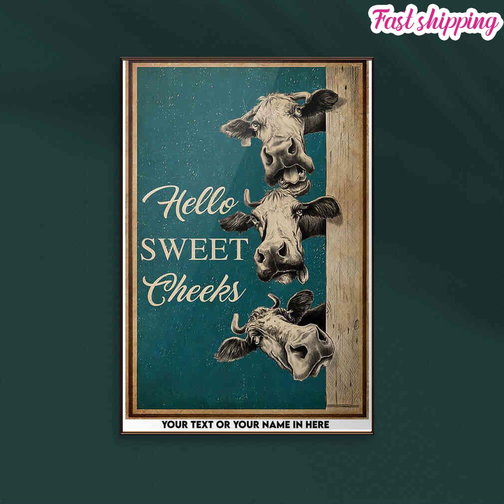 Hello Sweet Cheeks Cow Poster Prints Poster Wall Art Vertical 11 x 17 ...