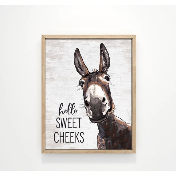Hello Sweet Cheeks Donkey Bathroom Wall Art, Farmhouse Bathroom Wall ...
