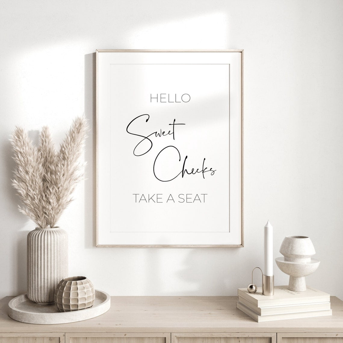 Hello Sweet Cheeks Poster, Bathroom Poster Wall Art, Downstairs Loo ...
