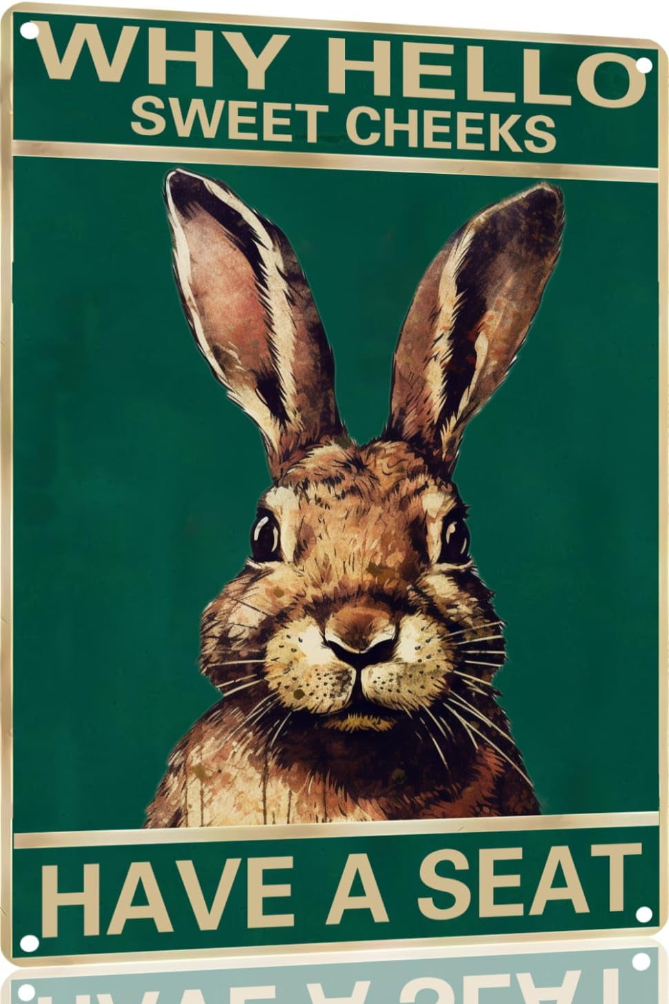 Hello Sweet Cheeks Have A Seat Retro Sign Farmhouse Cute Rabbit Farm ...