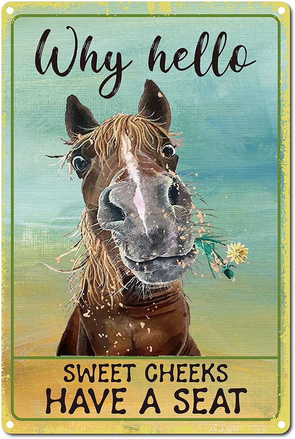 Hello Sweet Cheeks Sign Vintage Horse Metal Tin Signs Why Hello Have A ...