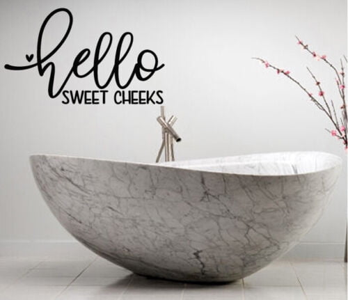 Hello Sweet Cheeks Vinyl Wall Decal Lettering Funny Bathroom Sticker ...