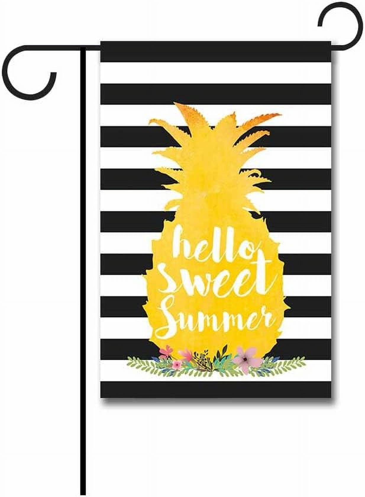 Hello Sweet Summer Pineapple Garden Flag 12x18 inch Double Sided ...