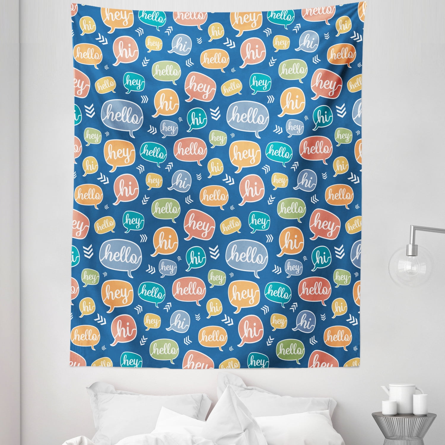 Hello Tapestry, Continuous Hi and Hey Typographic Elements in Colorful ...