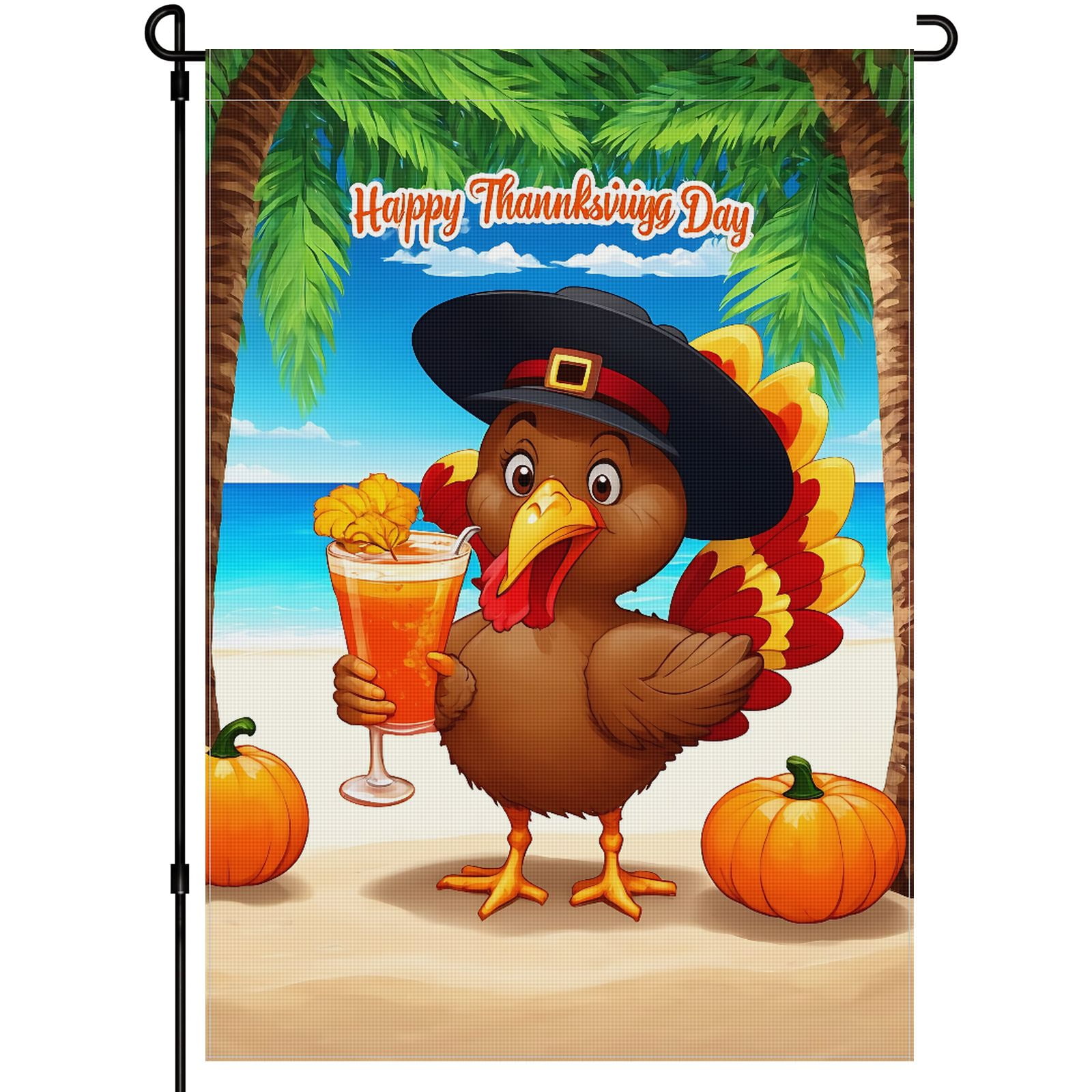 Hello Thanksgiving Day Garden Flags for Home Lawn Yard Balcony Front ...