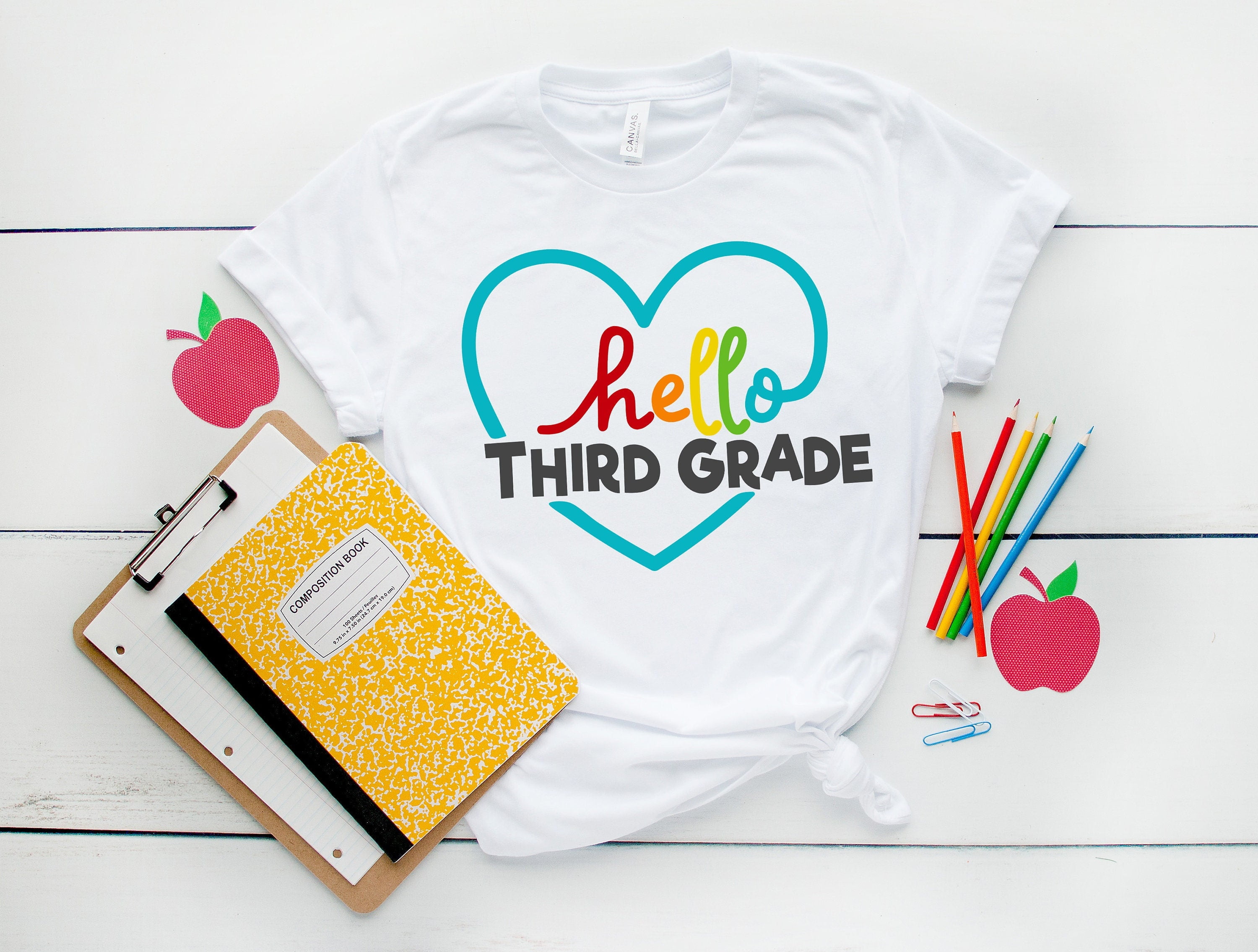 Hello Third Grade Shirts,Teach Love Inspire,Back To School Shirt,First ...