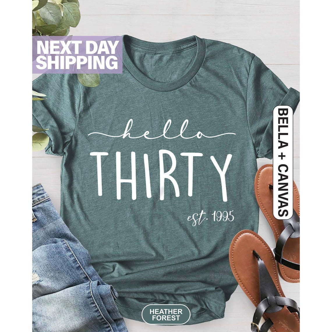 Hello Thirty Birthday Shirt, Birthday Gift Her, Turning 30 Birthday ...