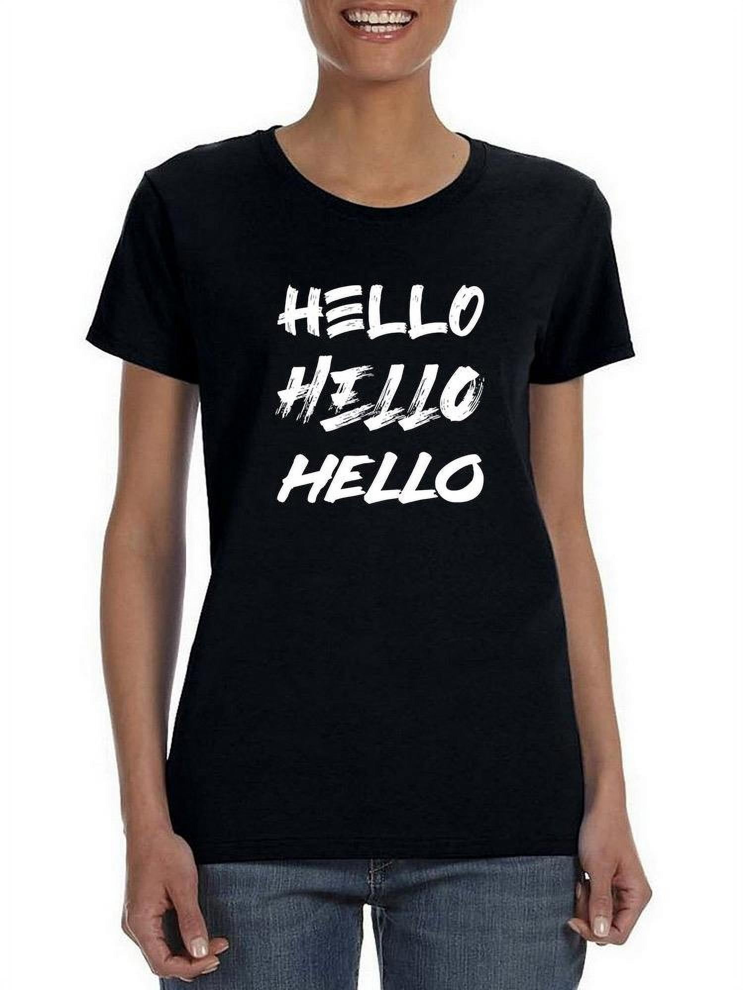 Hello Titles Shaped T-Shirt Women -Smartprints Designs, Female Medium ...