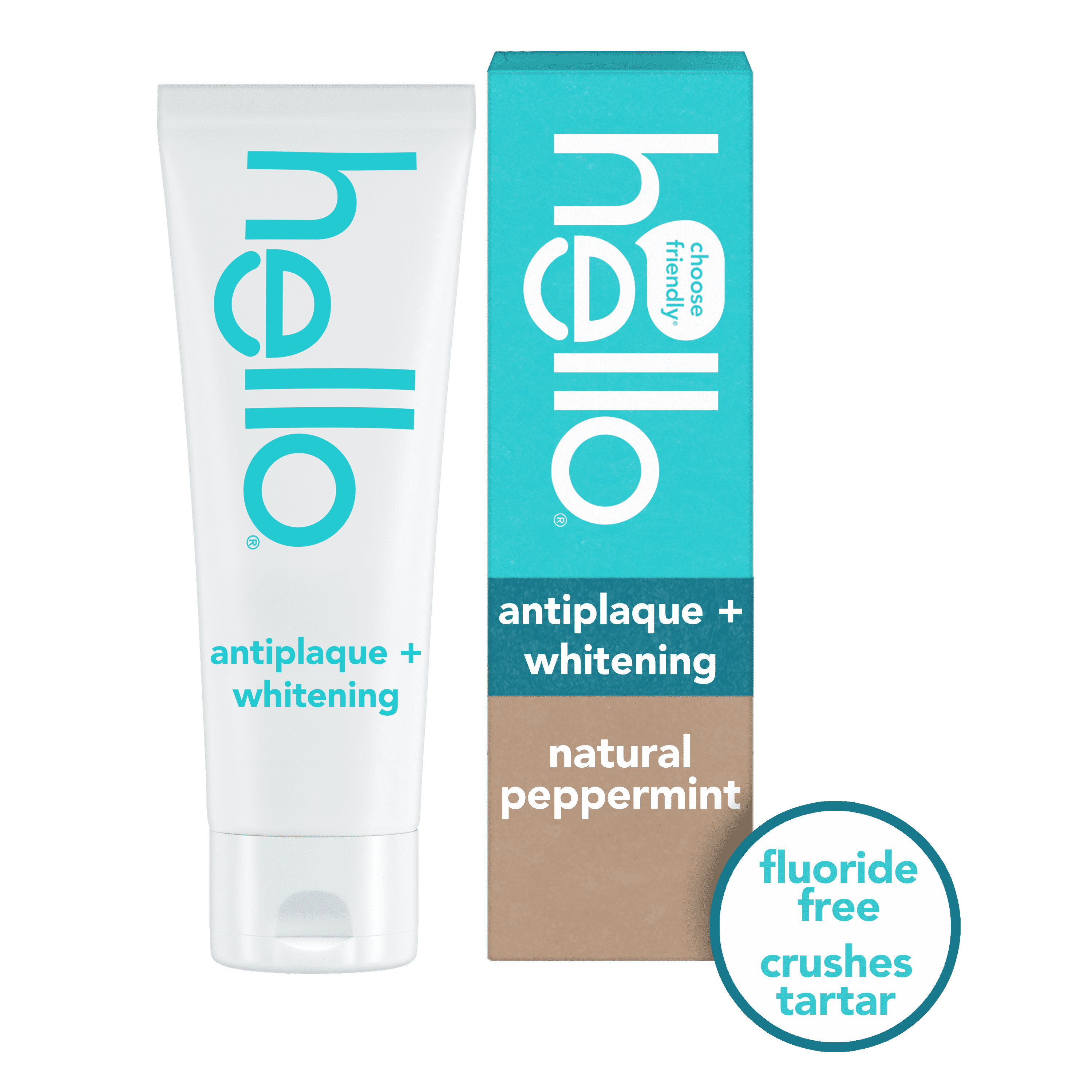 hello Antiplaque and Whitening Fluoride Free Toothpaste, Natural ...